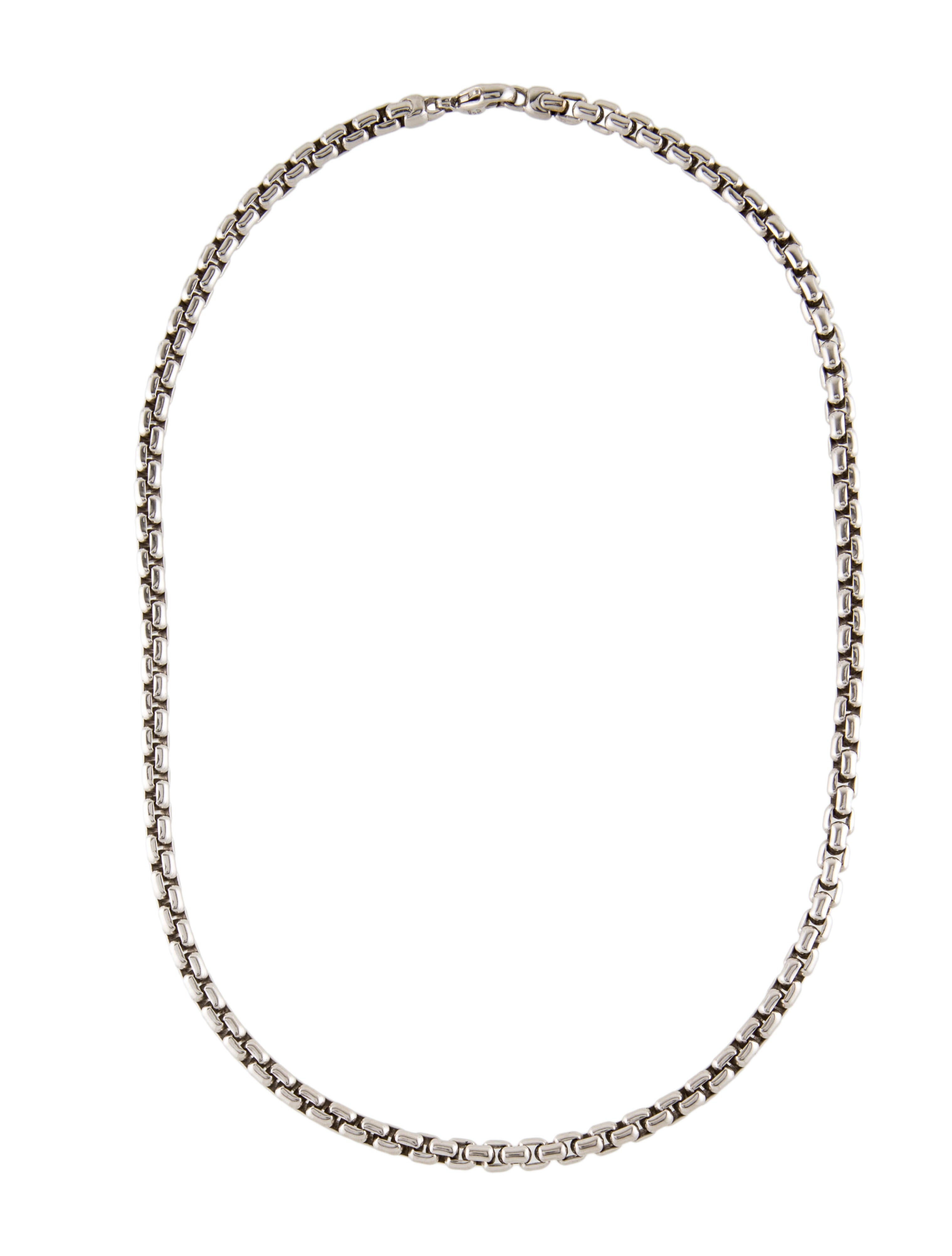 Tiffany & Co. 18K Square Link Necklace - Rhodium-Plated 18K White Gold ...