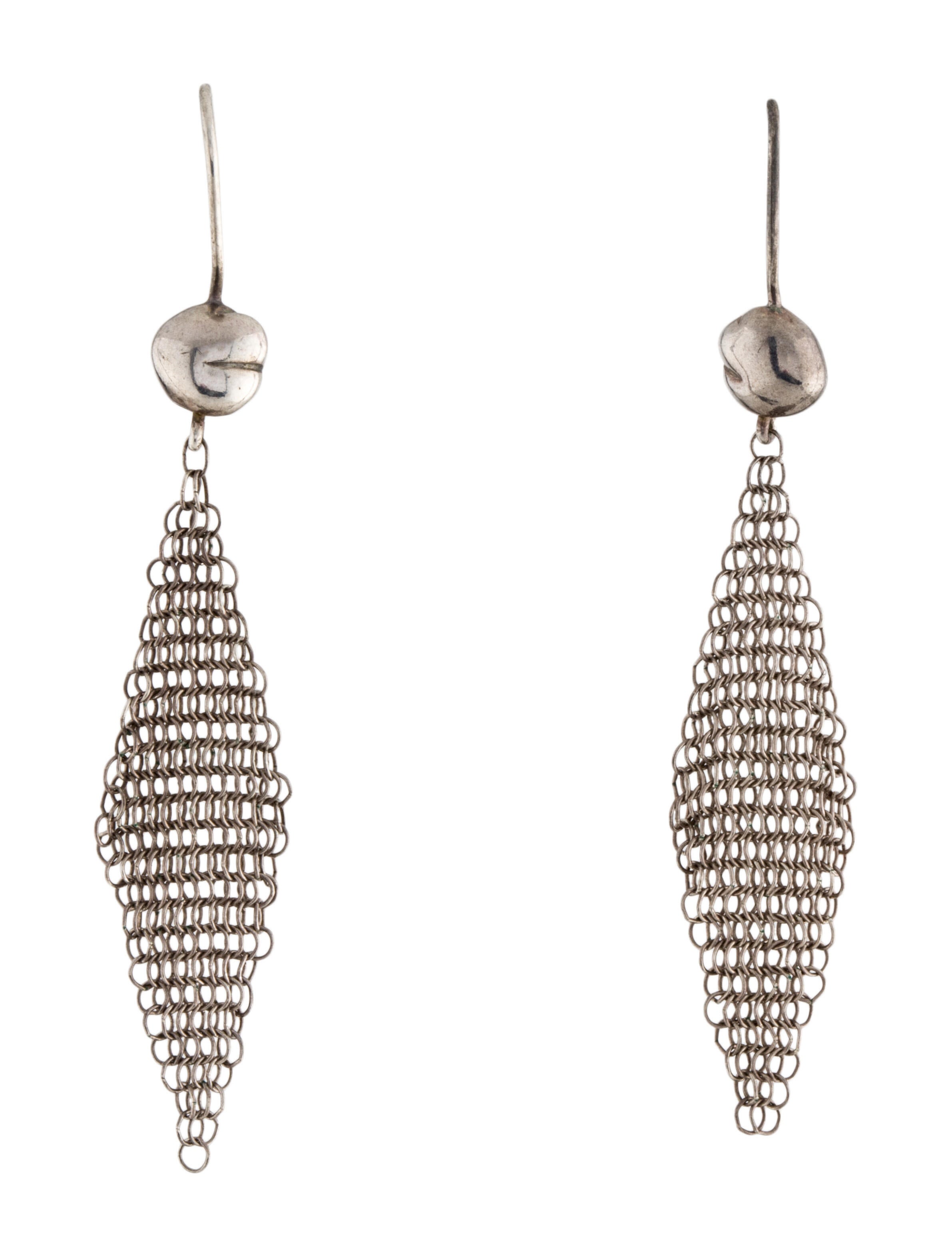 Tiffany & Co. Vintage Mesh Drop Earrings - Sterling Silver Drop ...