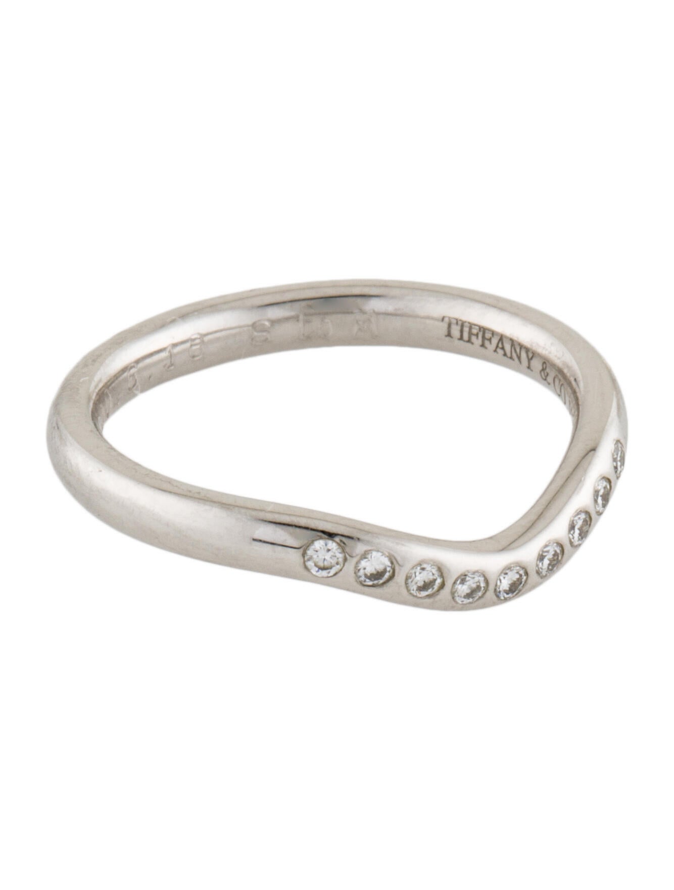Tiffany & Co. Platinum Diamond Curved Wedding Band - Band, Rings ...