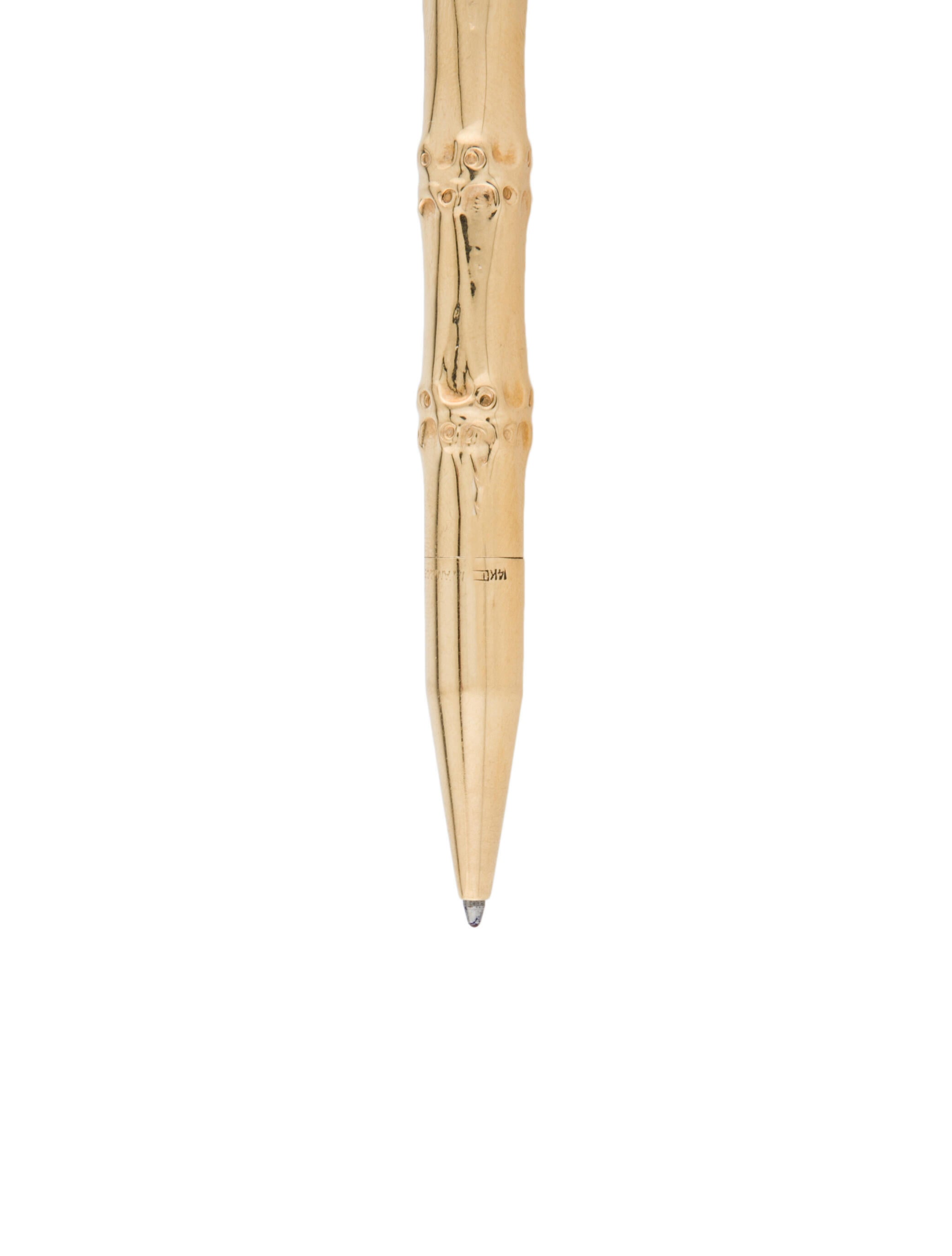 Tiffany & Co. 14K Gold Bamboo Ballpoint Pen - Gold Books, Stationery ...