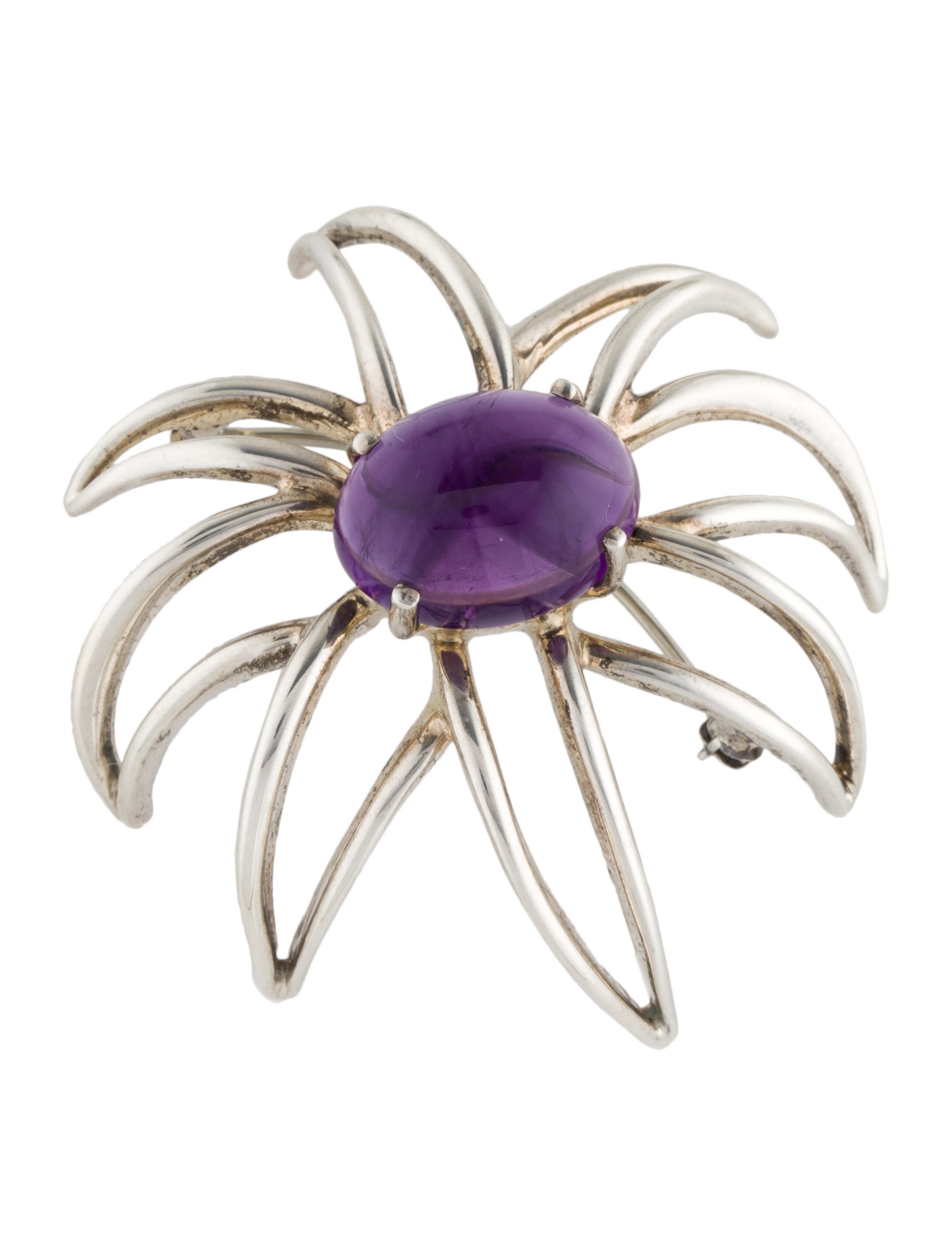 Tiffany & Co. Vintage Amethyst 'Fireworks' Brooch - Sterling Silver Pin ...