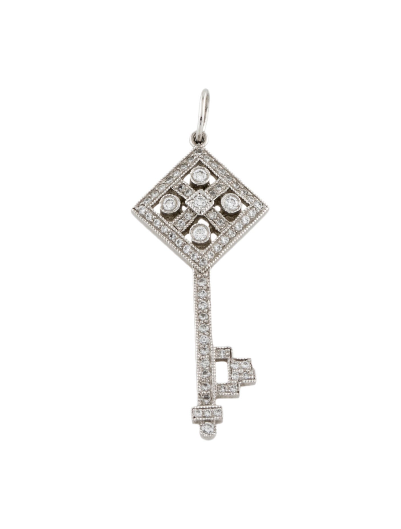 Tiffany & Co. Platinum Diamond Tiffany Keys Pendant - 950 Platinum ...