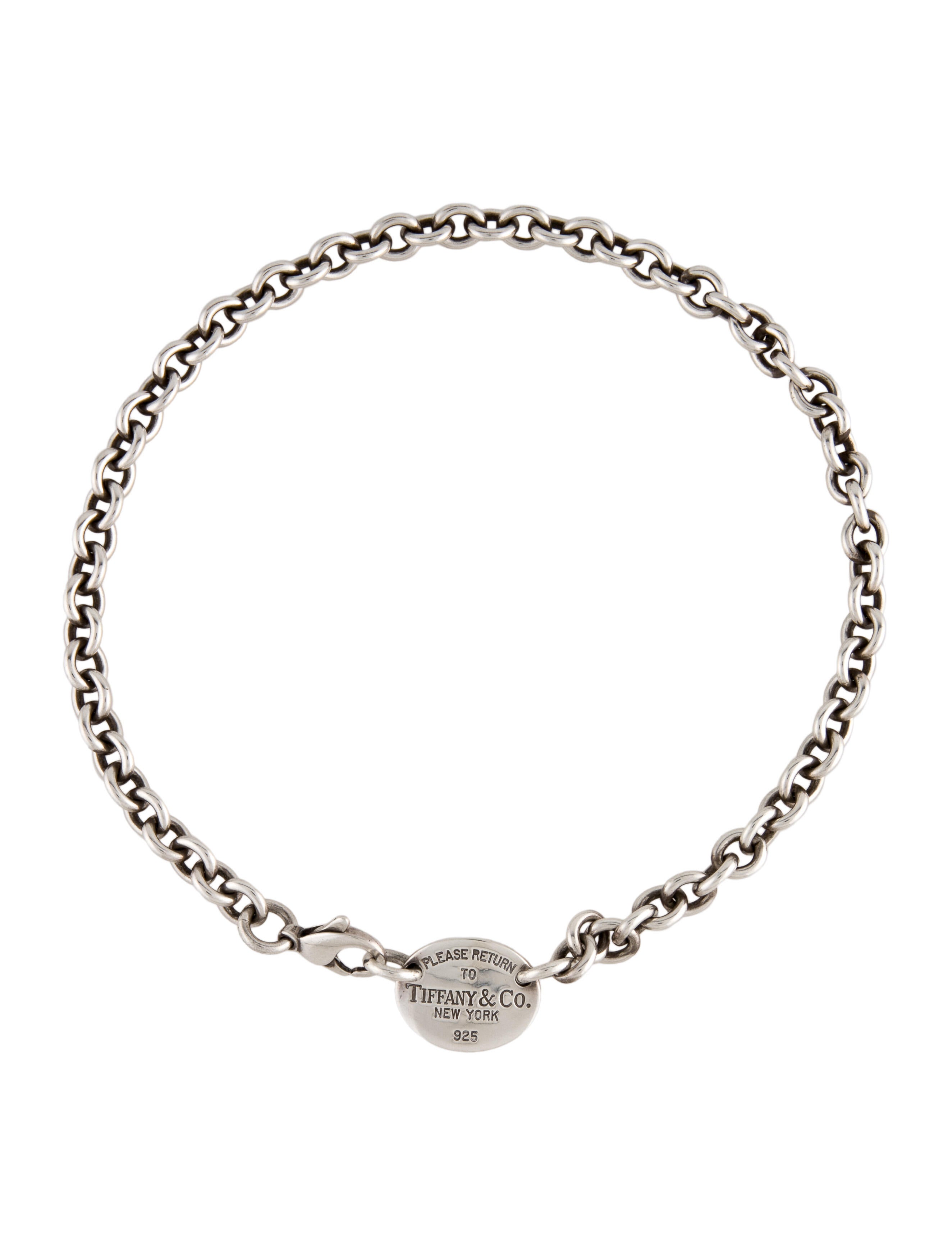 Tiffany & Co. Oval Tag Pendant Necklace - Sterling Silver Pendant ...