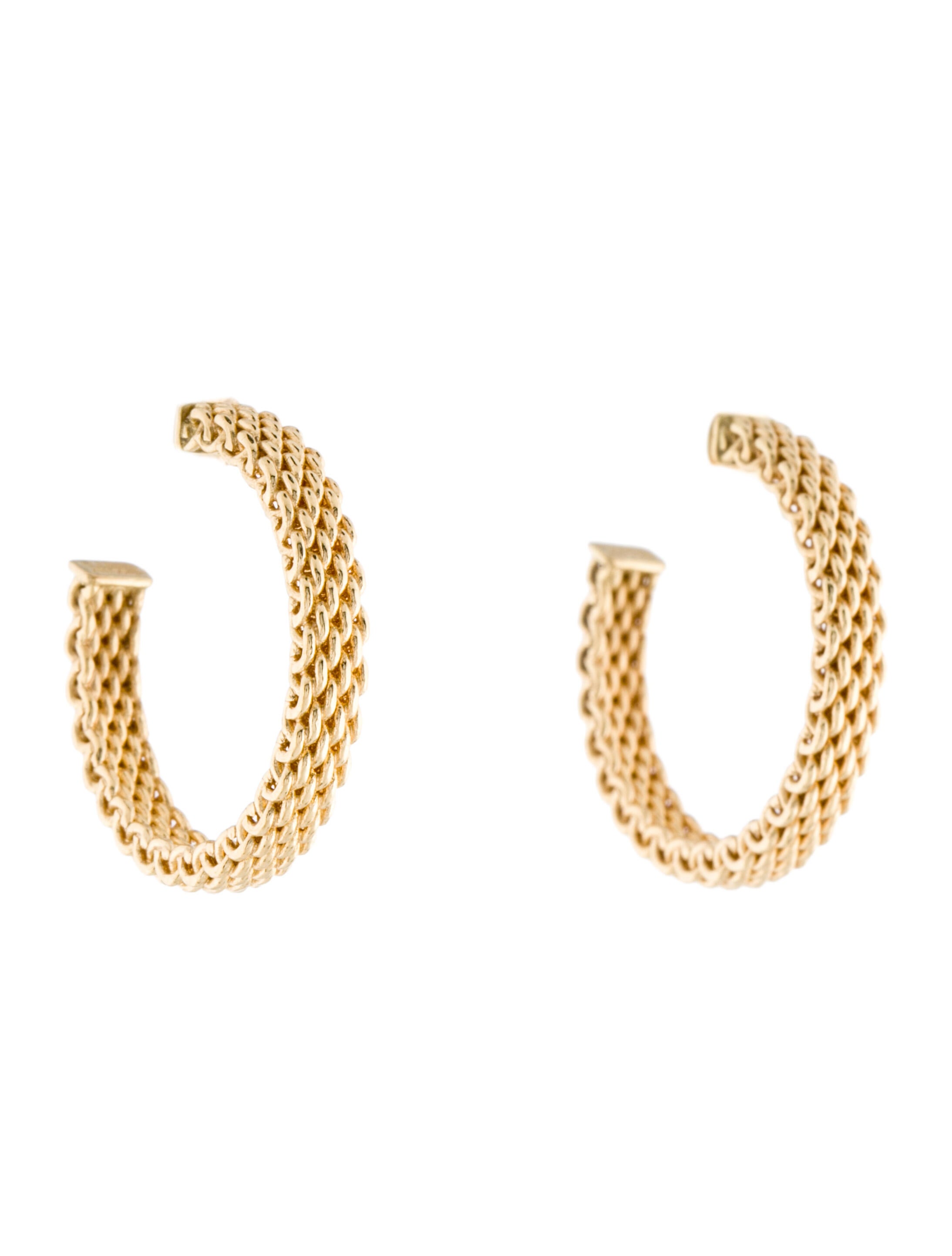 Tiffany & Co. 18K Somerset Mesh Hoop Earrings - 18K Yellow Gold Hoop ...