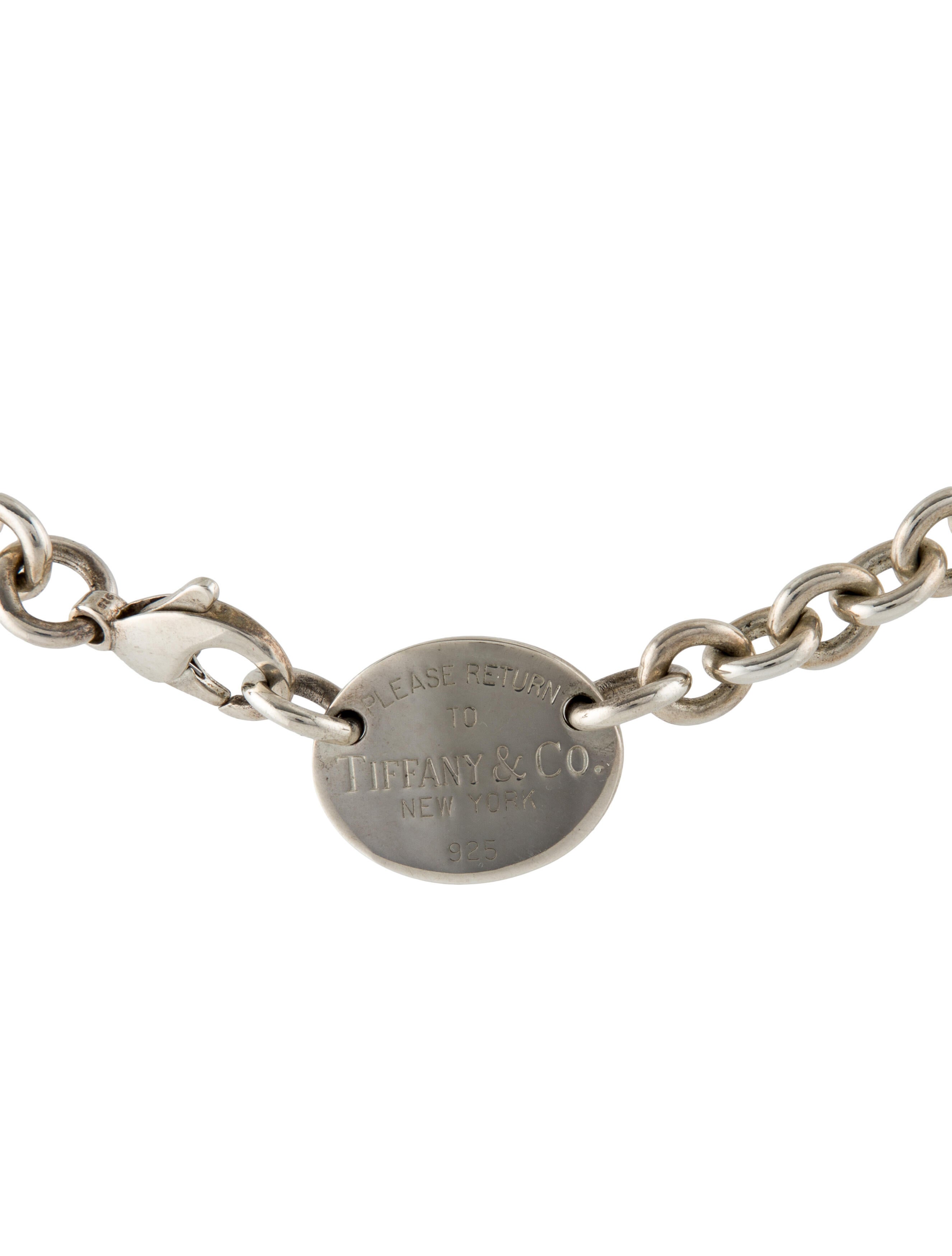 Tiffany & Co. Oval Tag Choker Necklace - Sterling Silver Choker ...