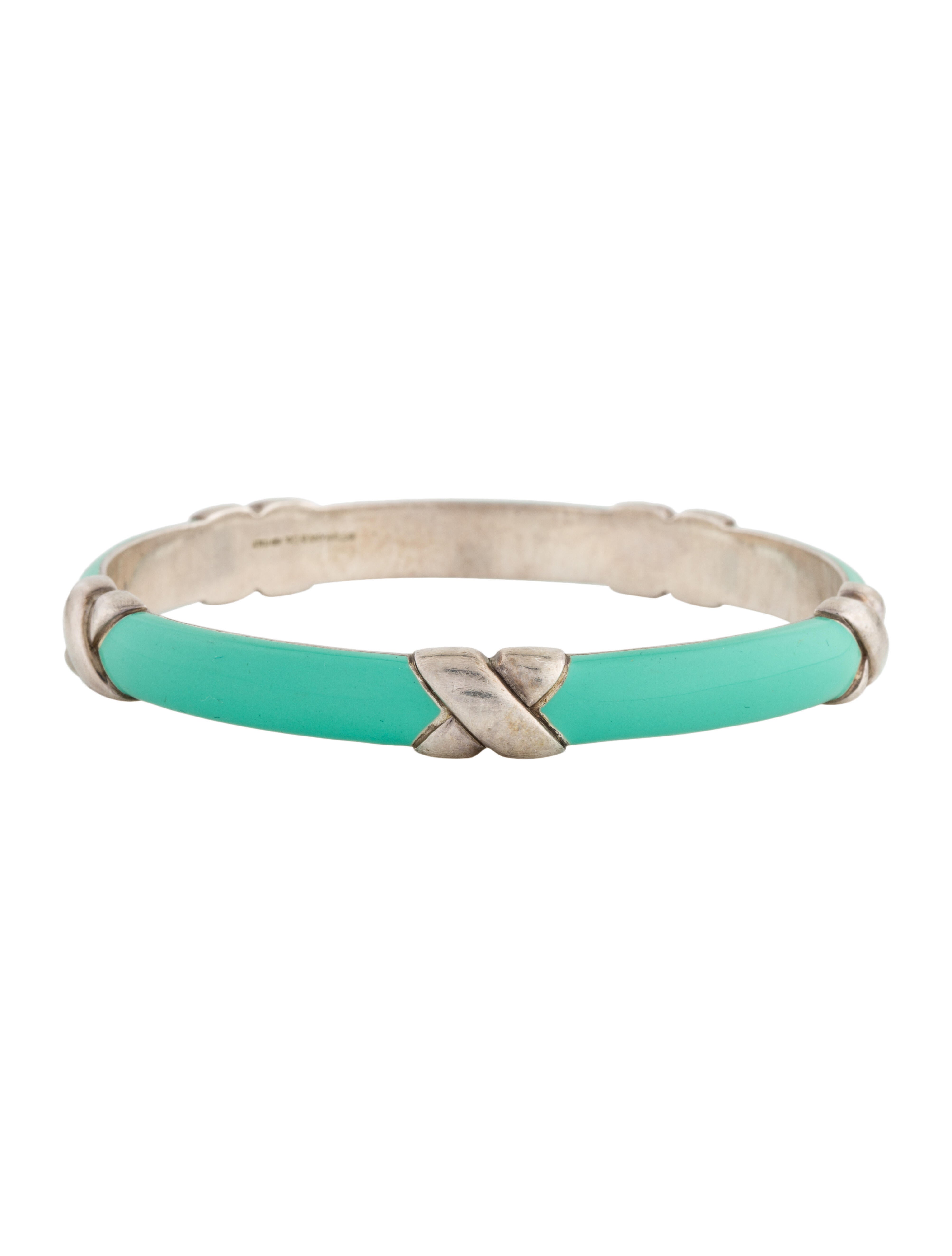 Tiffany & Co. Enamel Signature X Bangle - Sterling Silver Bangle ...