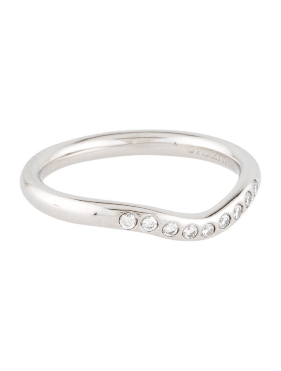 Tiffany & Co. Platinum Diamond Elsa Peretti® Wedding Band Ring - 950 ...