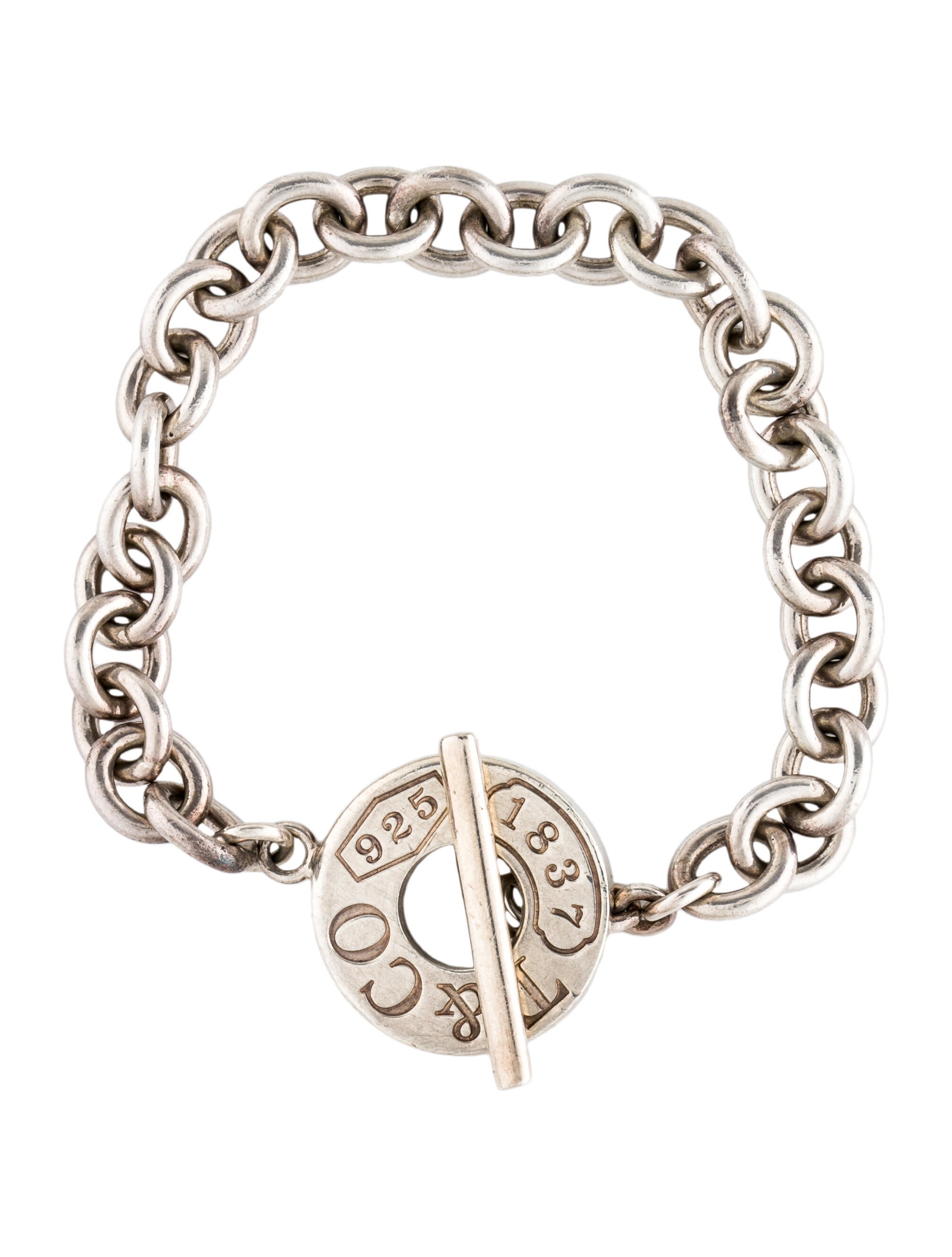Tiffany & Co. 1837 Toggle Link Bracelet w/ Clasping Link - Sterling Silver Charm, Bracelets ...