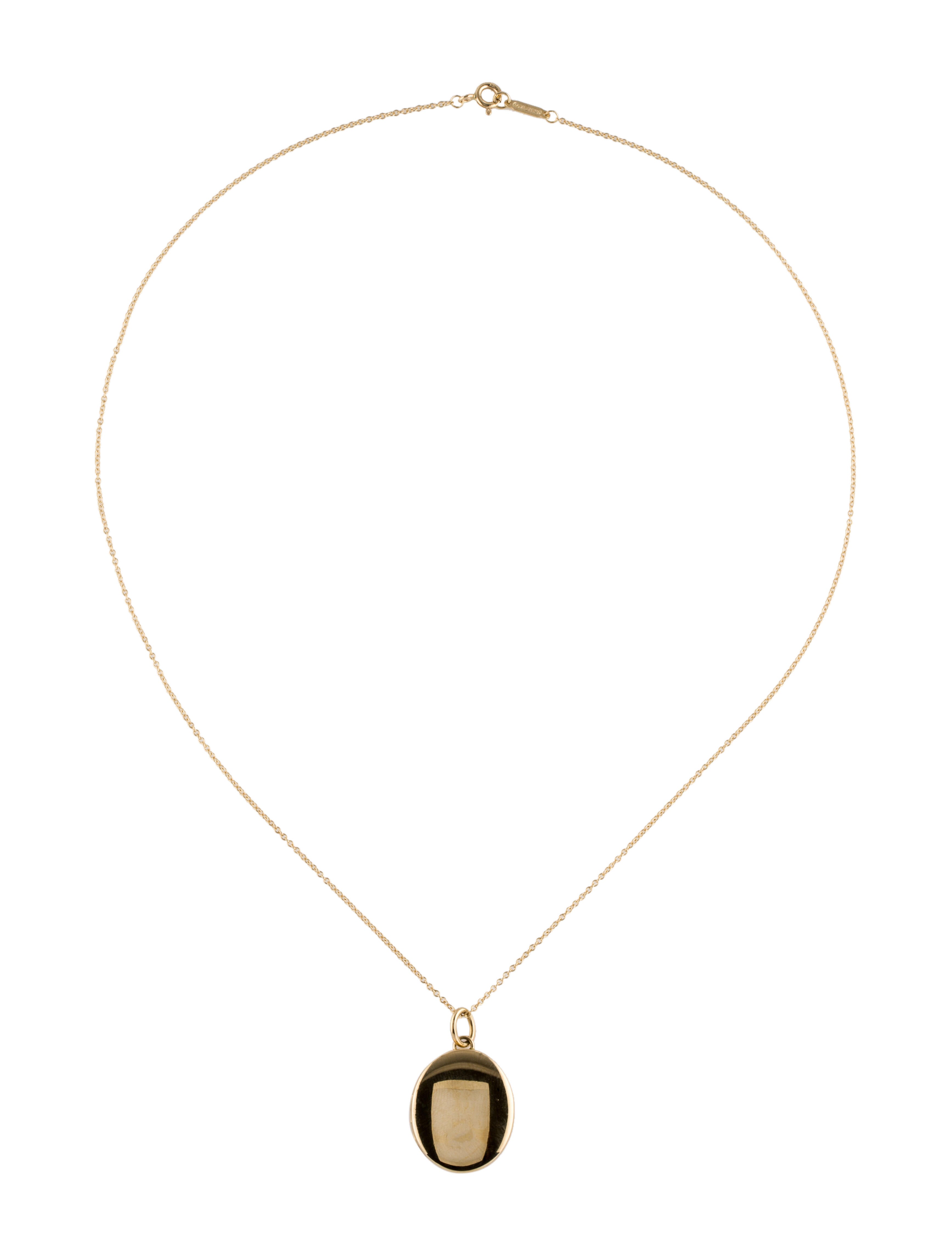 Tiffany & Co. 18K Oval Locket Pendant Necklace - 18K Yellow Gold ...
