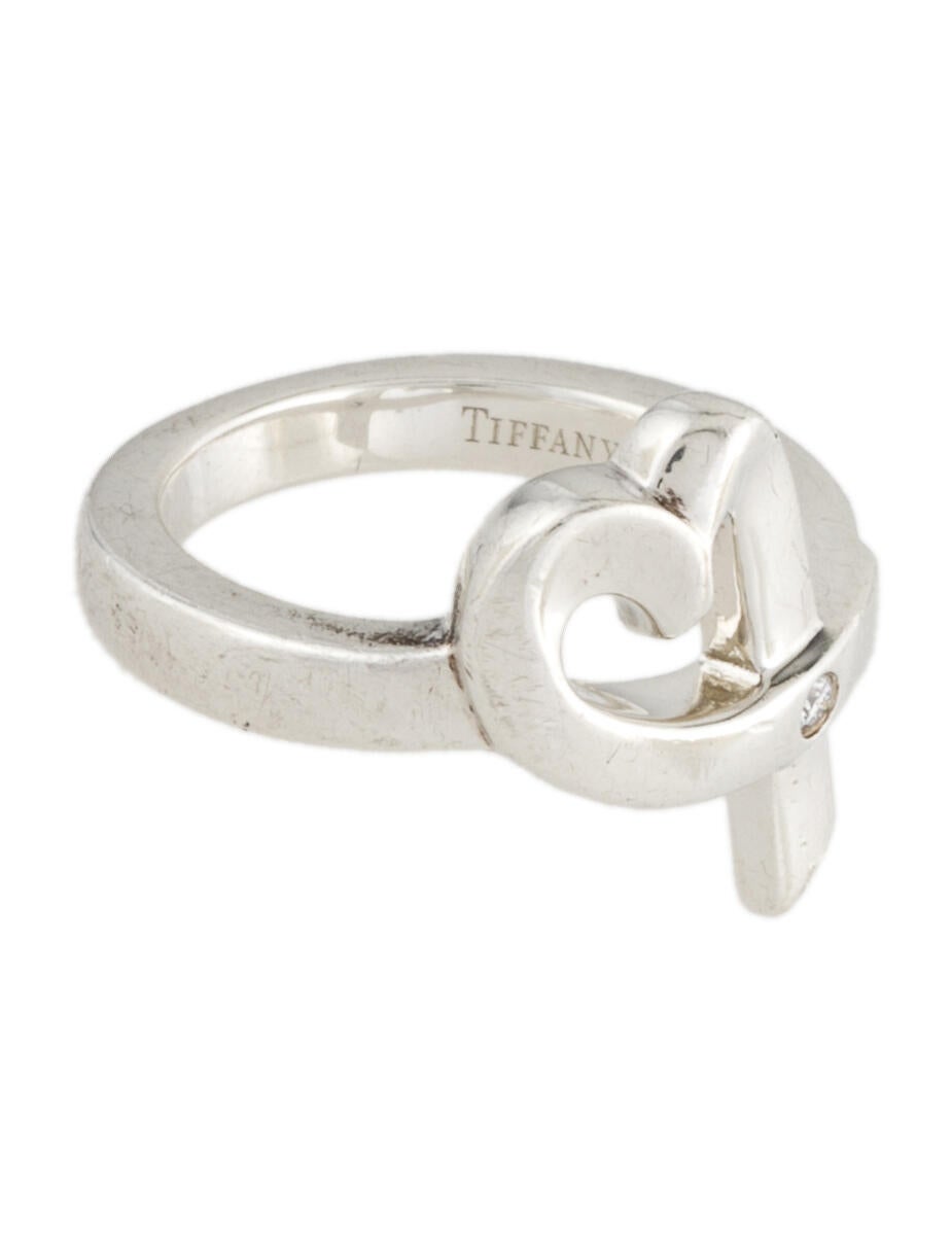 Tiffany & Co. Diamond Loving Heart Ring - Sterling Silver Cocktail Ring ...