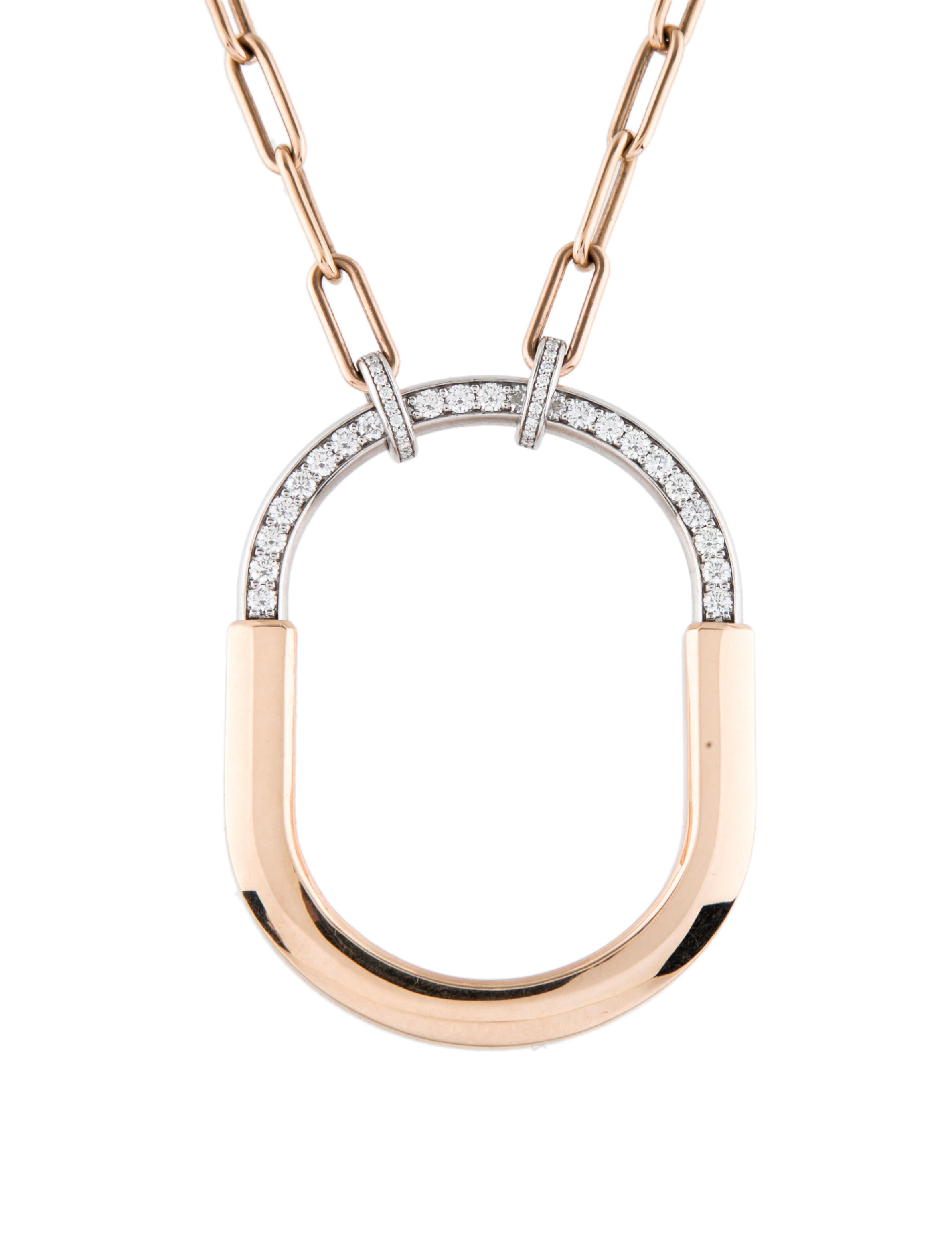 Tiffany & Co. 18K Diamond Lock Pendant Necklace - 18K Yellow Gold ...