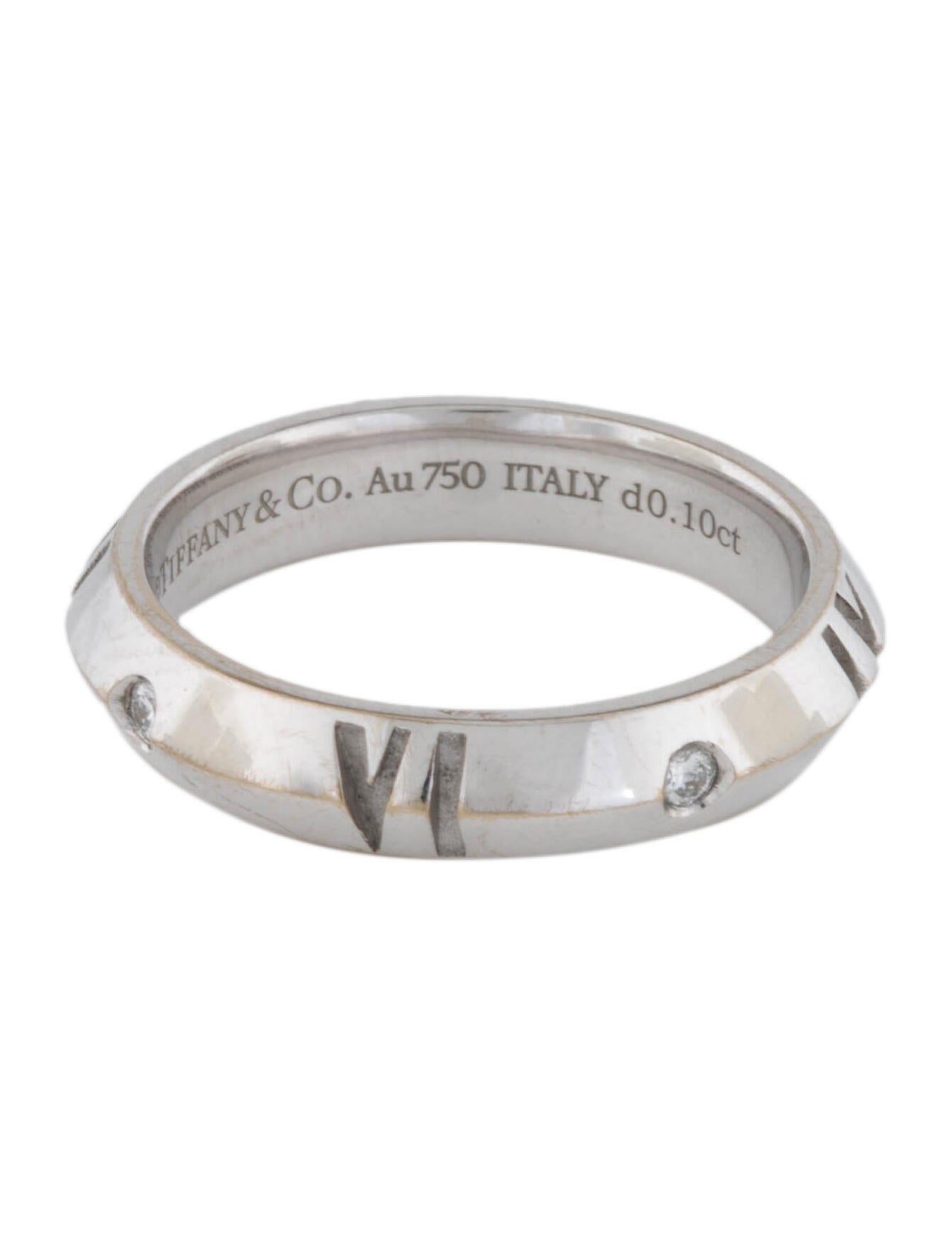 Tiffany & Co. 18K Diamond Atlas X Closed Narrow Ring - Rhodium-Plated ...