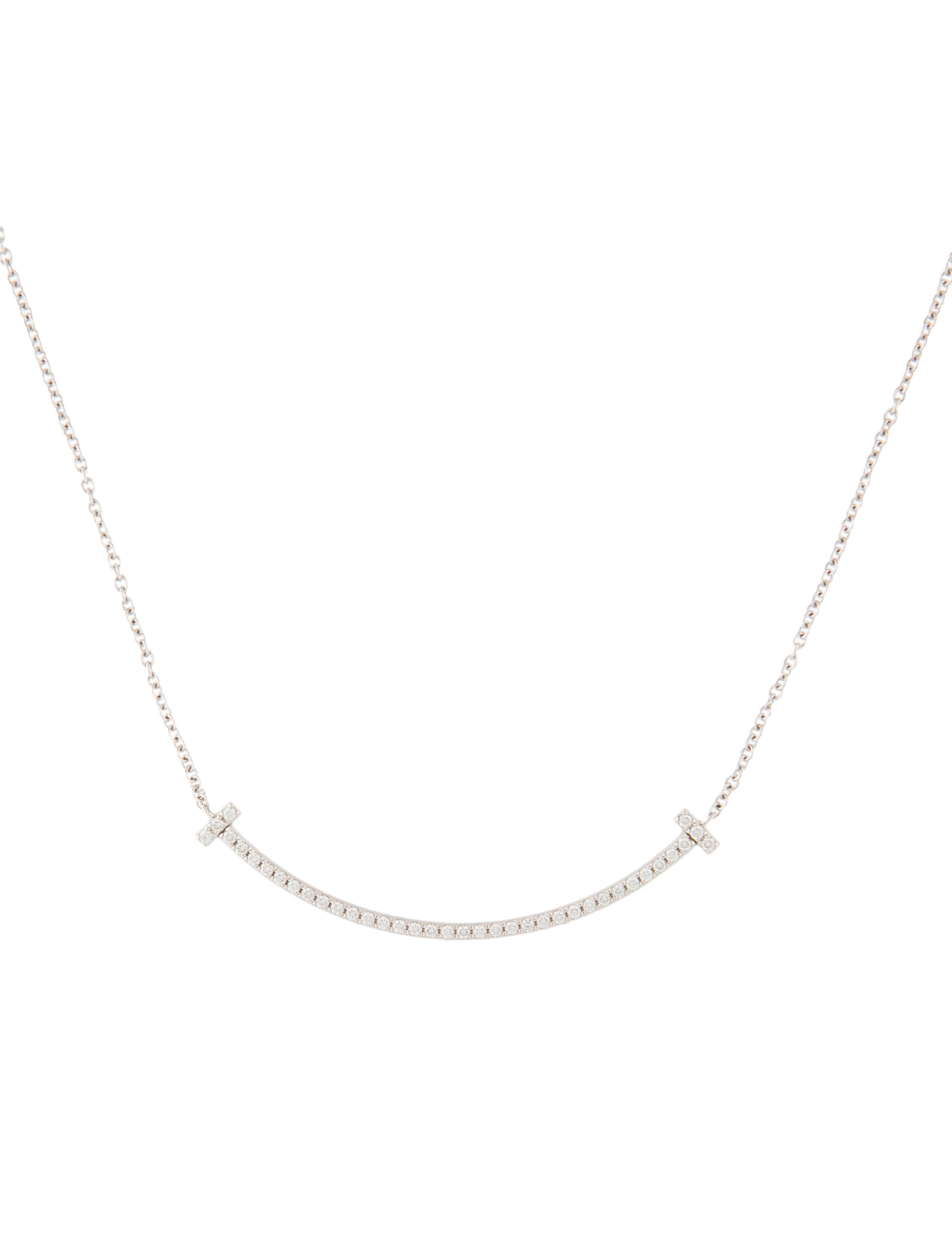 Tiffany & Co. 18K Diamond Smile Pendant Necklace - Rhodium-Plated 18K ...