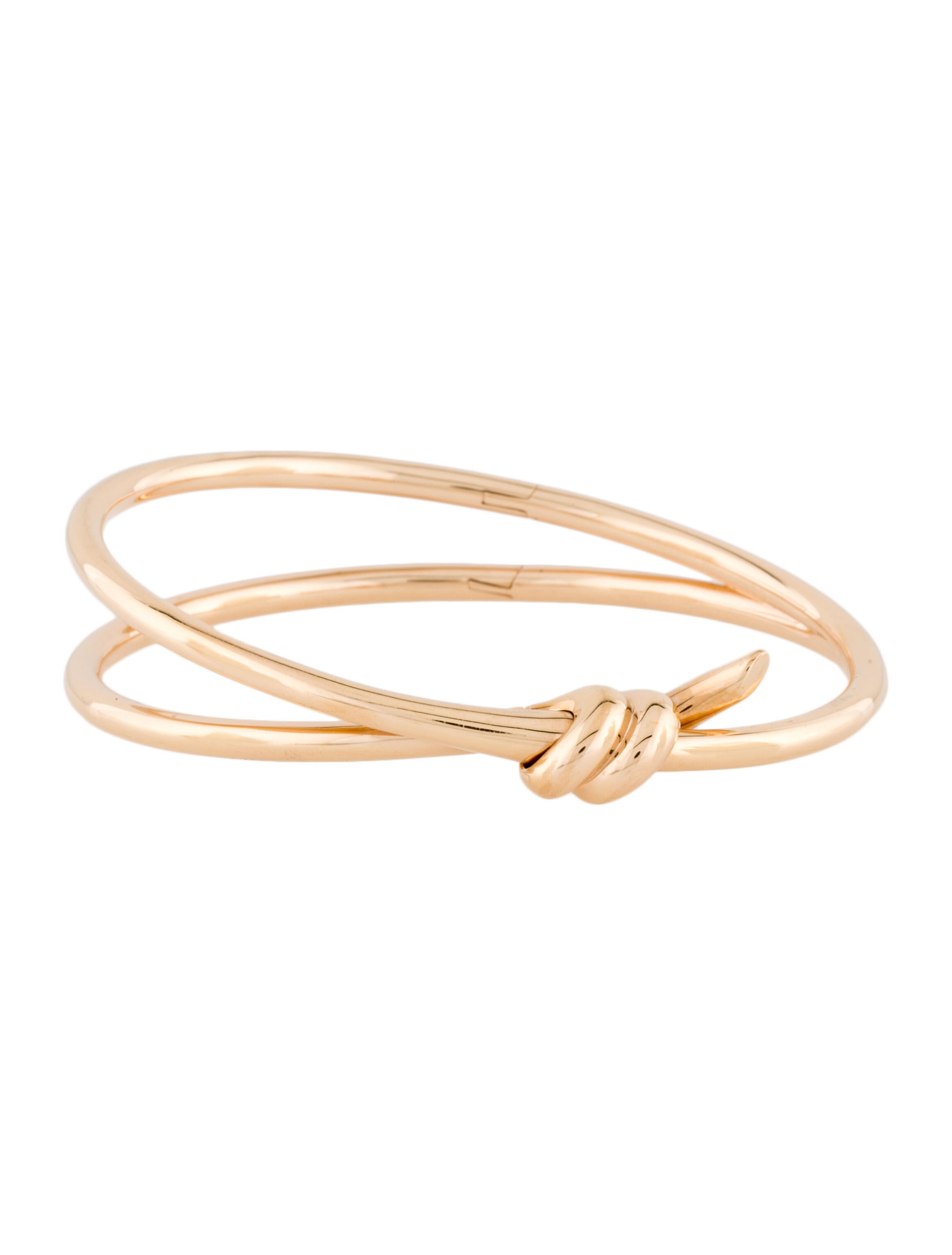 Tiffany & Co. 18K Tiffany Knot Double Row Hinged Bangle - 18K Rose Gold Bangle, Bracelets ...