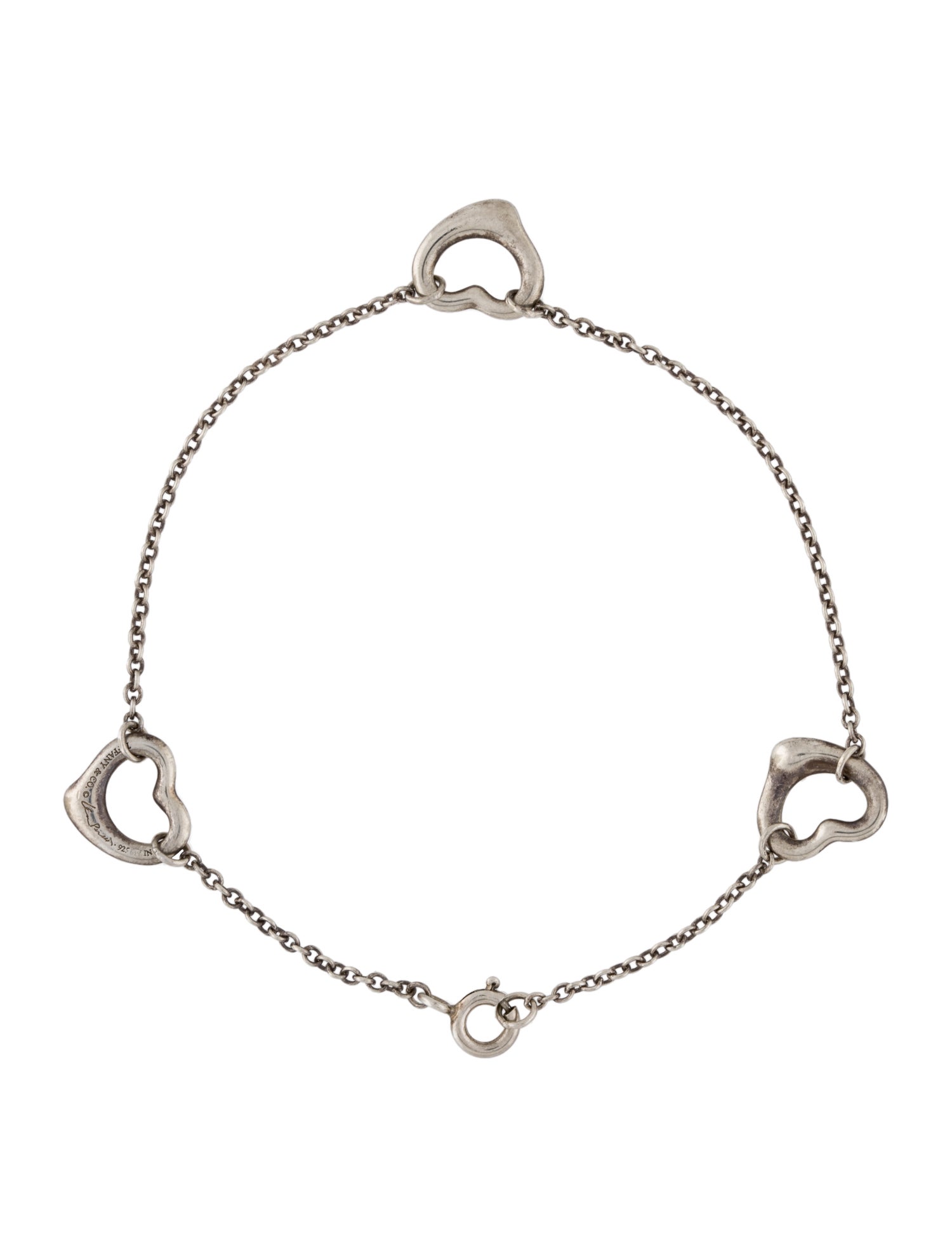 Tiffany & Co. Open Heart Station Bracelet - Sterling Silver Station ...