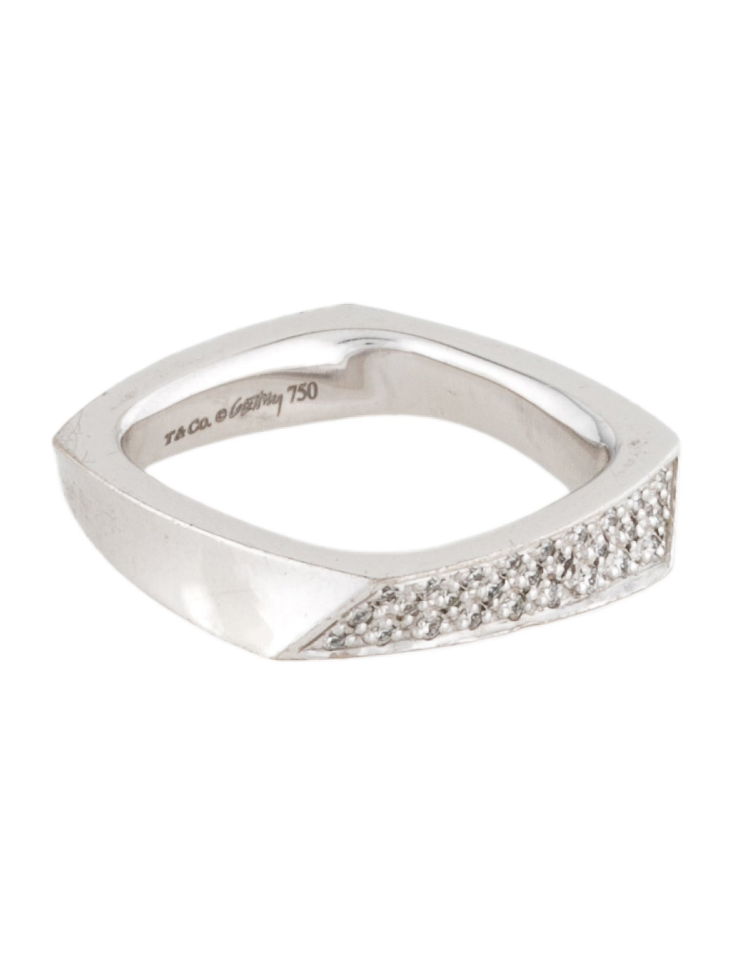 Tiffany & Co. 18K Diamond Torque Band Ring - 18K White Gold Band, Rings ...