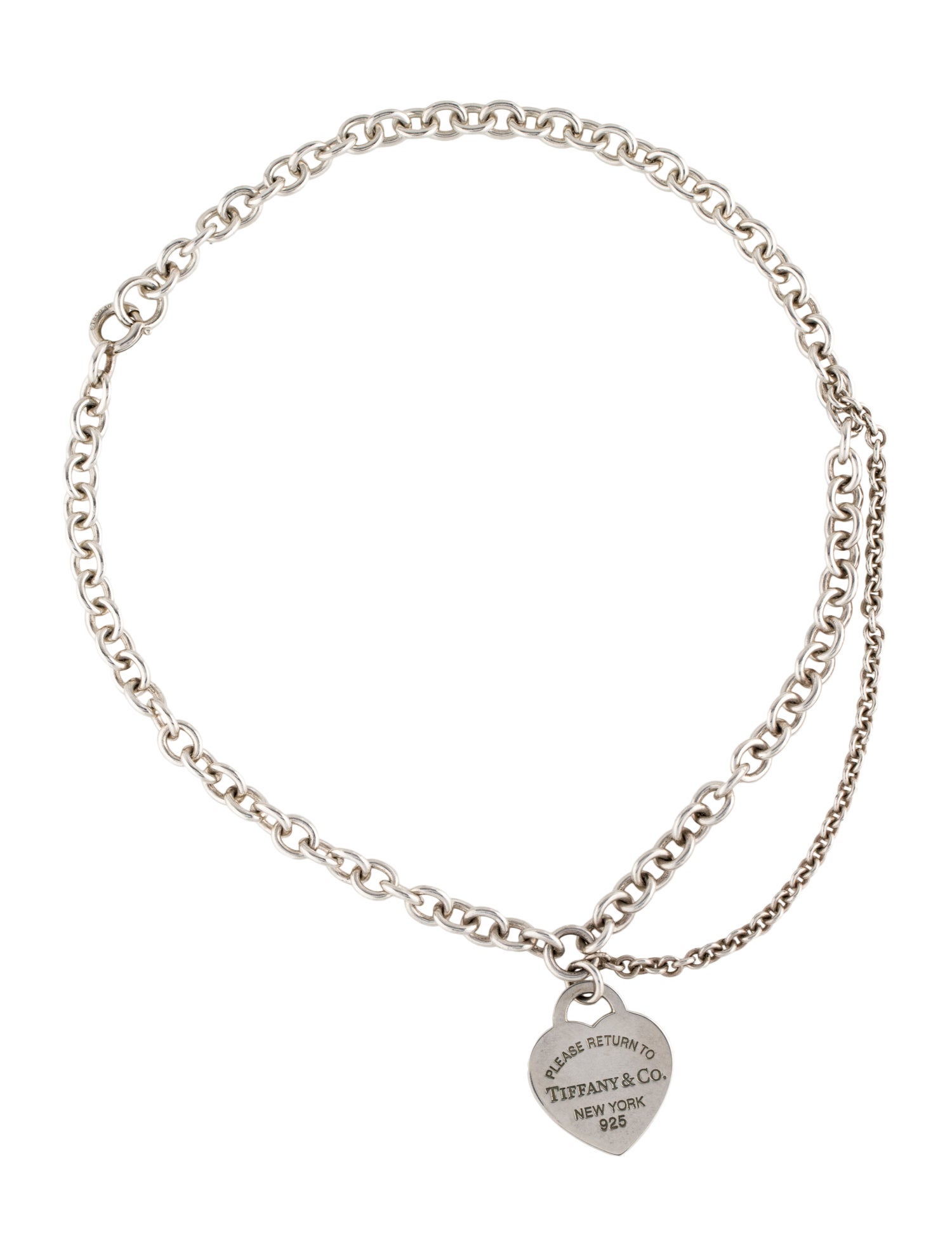 Tiffany & Co. Return to Tiffany Heart Tag Double Chain Necklace ...