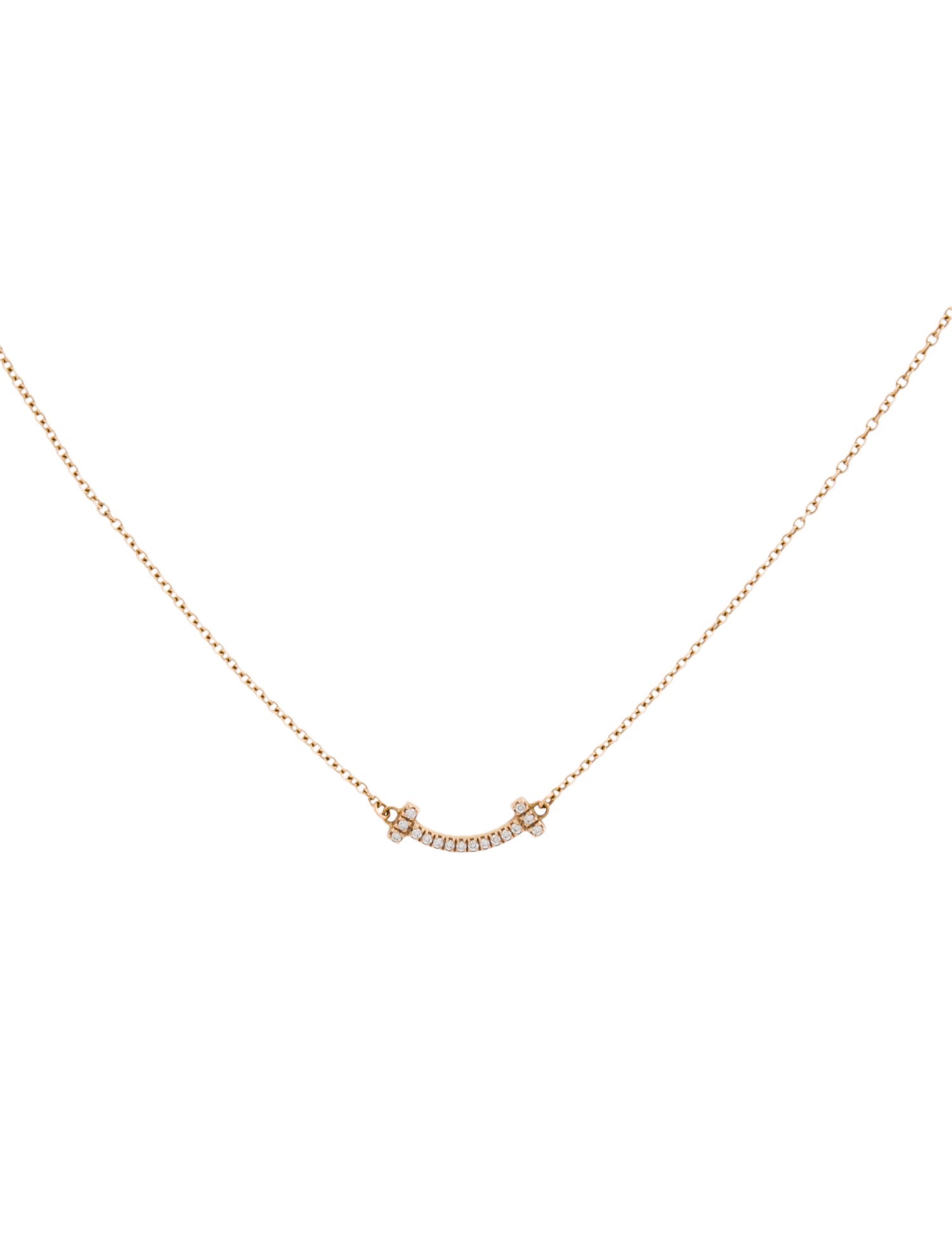 Tiffany & Co. 18K Diamond Smile Pendant Necklace - 18K Yellow Gold ...