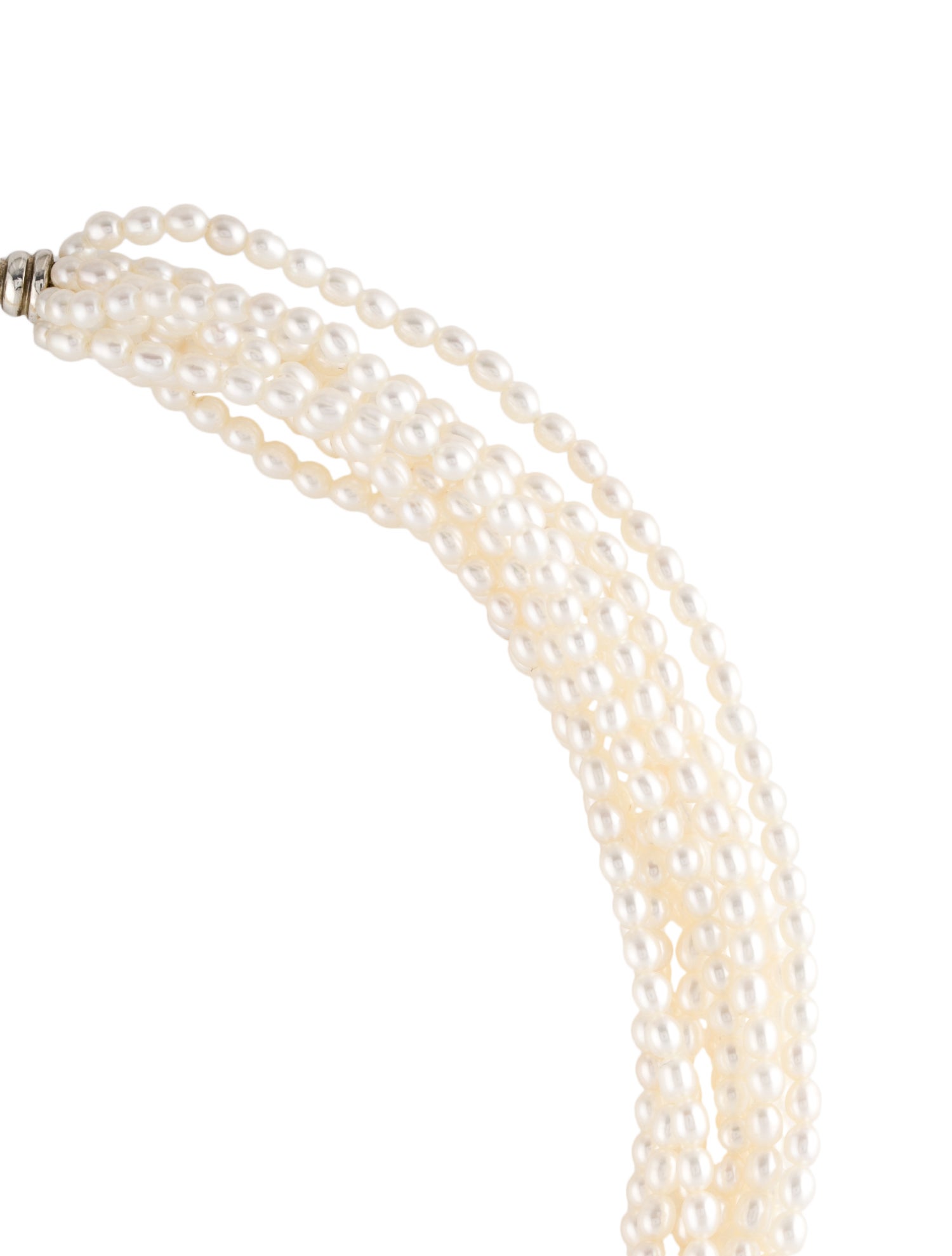 Tiffany & Co. Vintage Pearl Torsade Necklace - Sterling Silver Bead ...