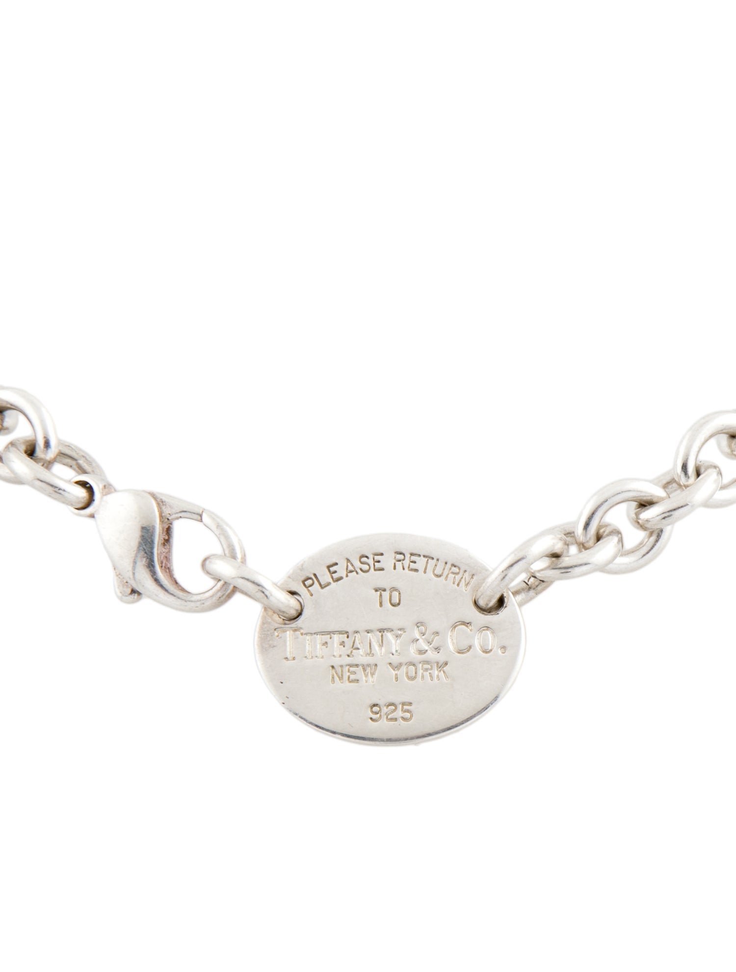 Tiffany & Co. Oval Tag Choker Necklace - Sterling Silver Choker ...