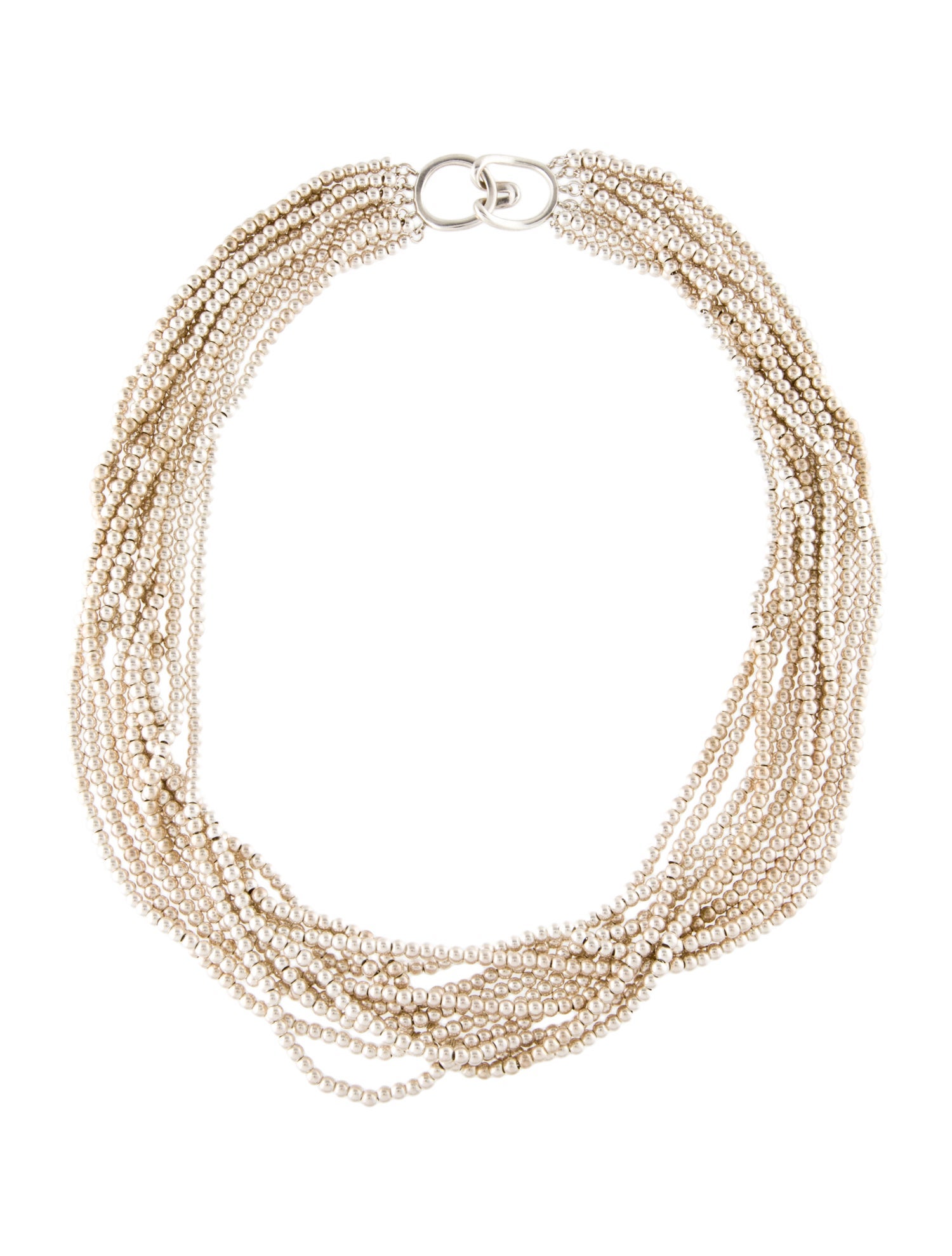 Tiffany & Co. Beaded Multistrand Torsade Necklace - Sterling Silver ...