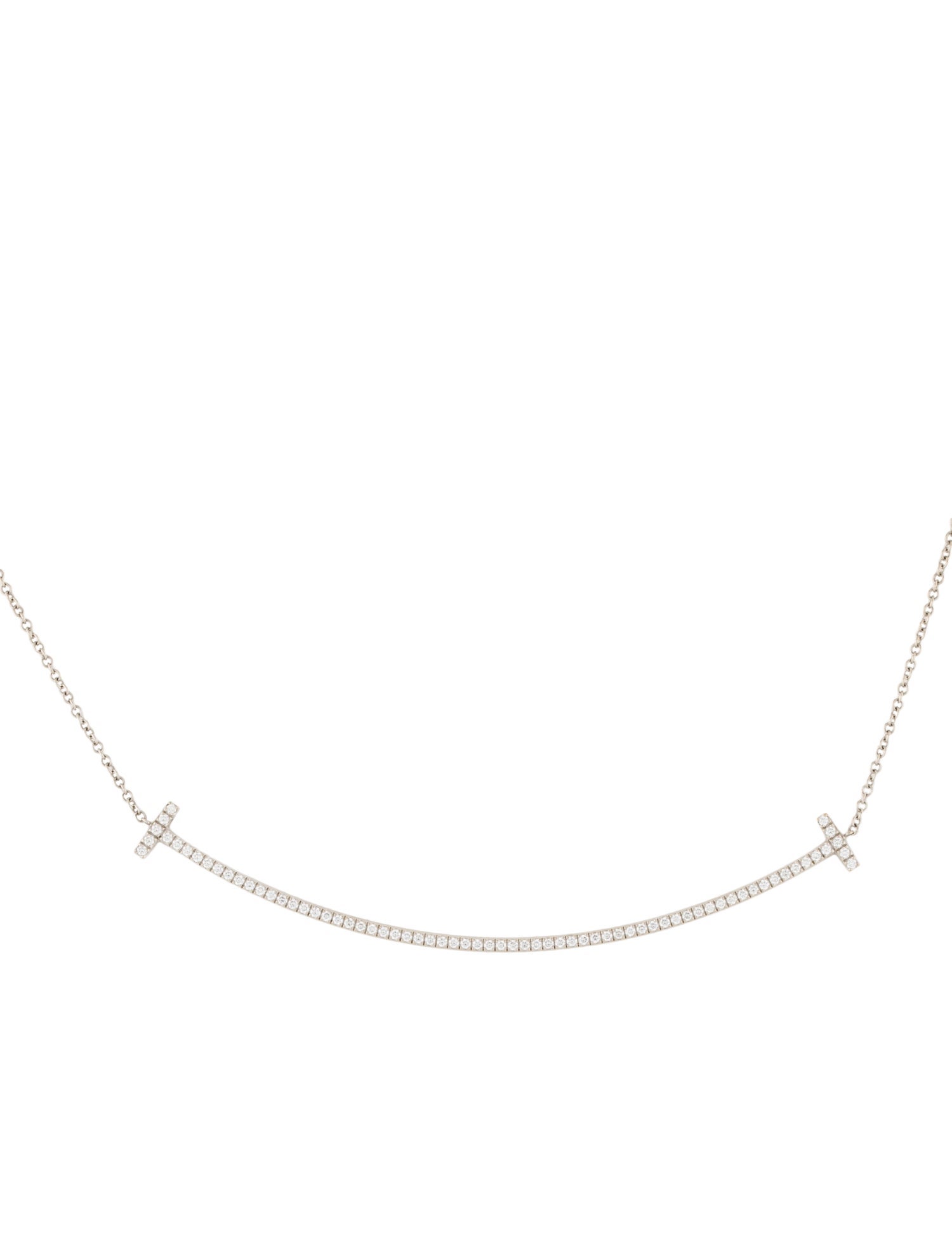 Tiffany & Co. 18K Diamond Large Smile Pendant Necklace - Rhodium-Plated ...