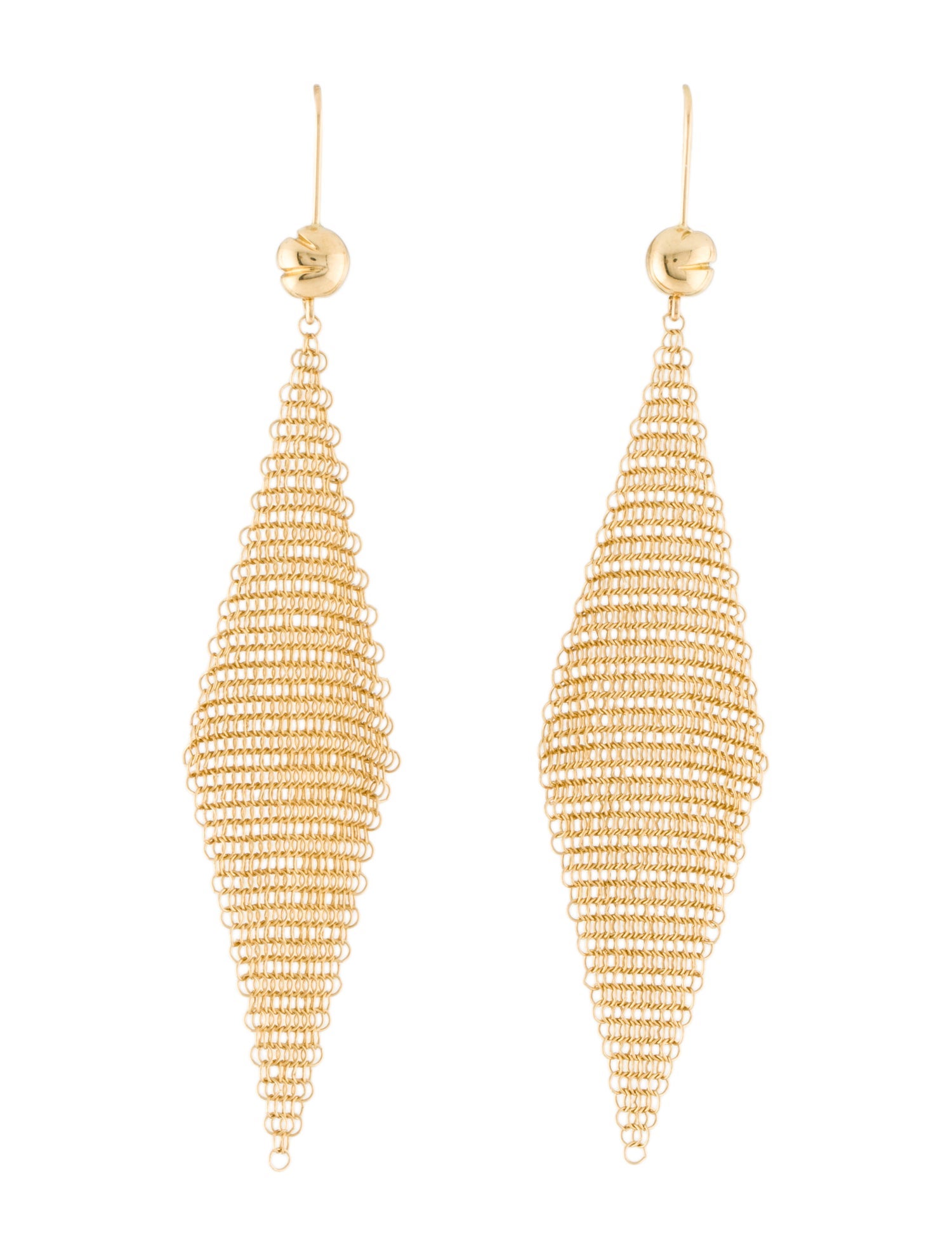 Tiffany & Co. 18K Mesh Drop Earrings - 18K Yellow Gold Drop, Earrings ...