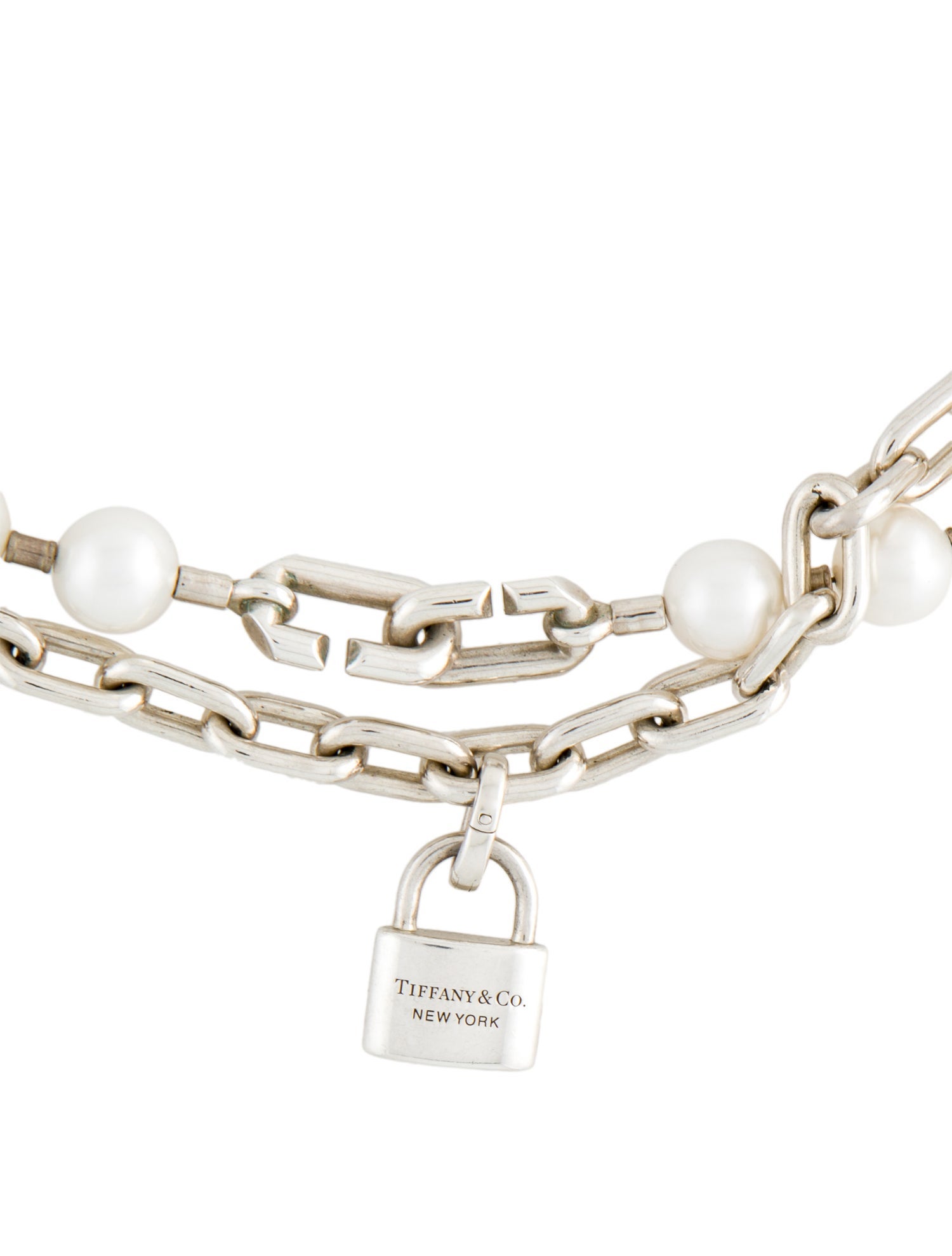 Tiffany & Co. Pearl Lock Hardwear Link Necklace - Collar, Necklaces ...