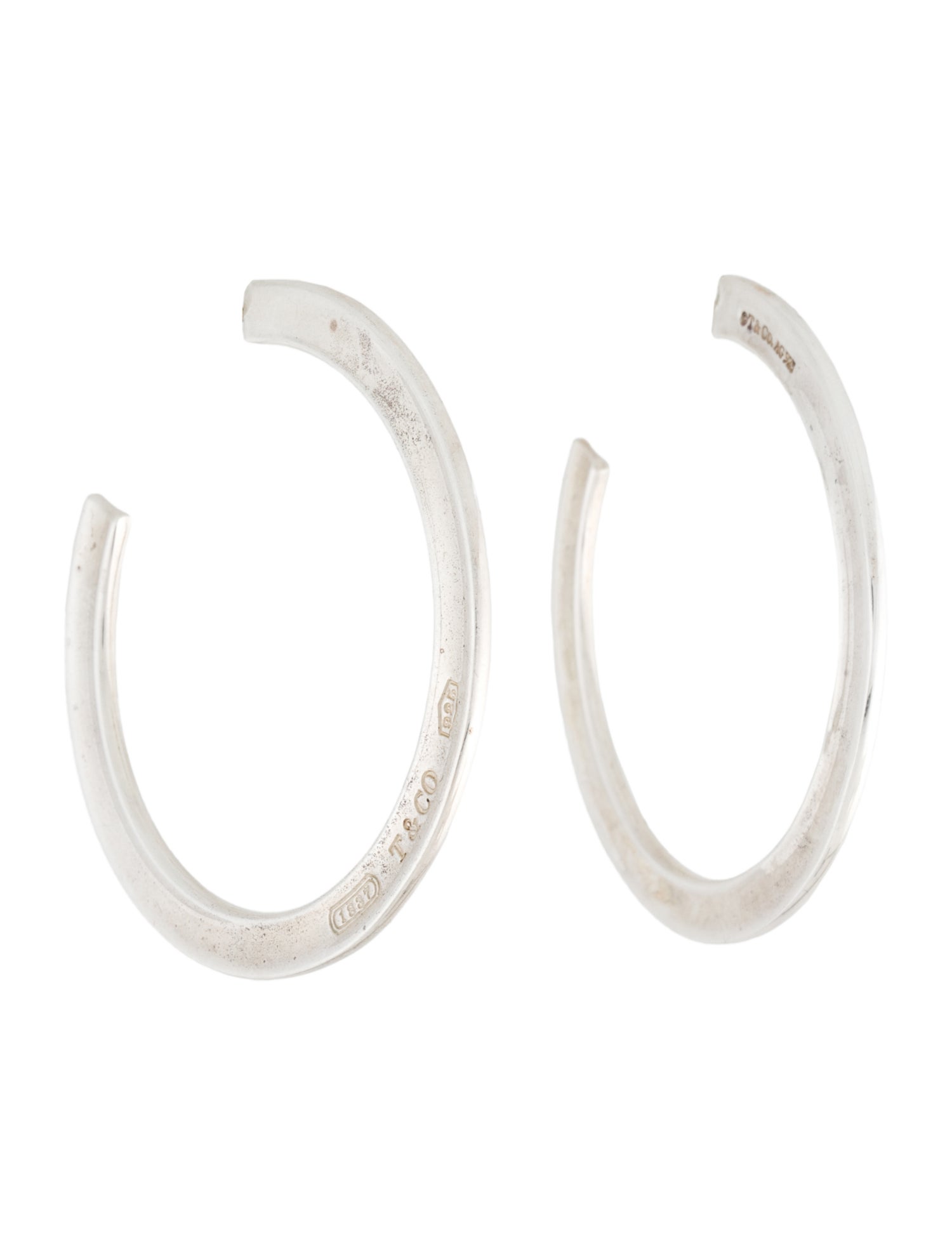 Tiffany & Co. 1837 Flat Hoop Earrings - Sterling Silver Hoop, Earrings - TIF268856 | The RealReal