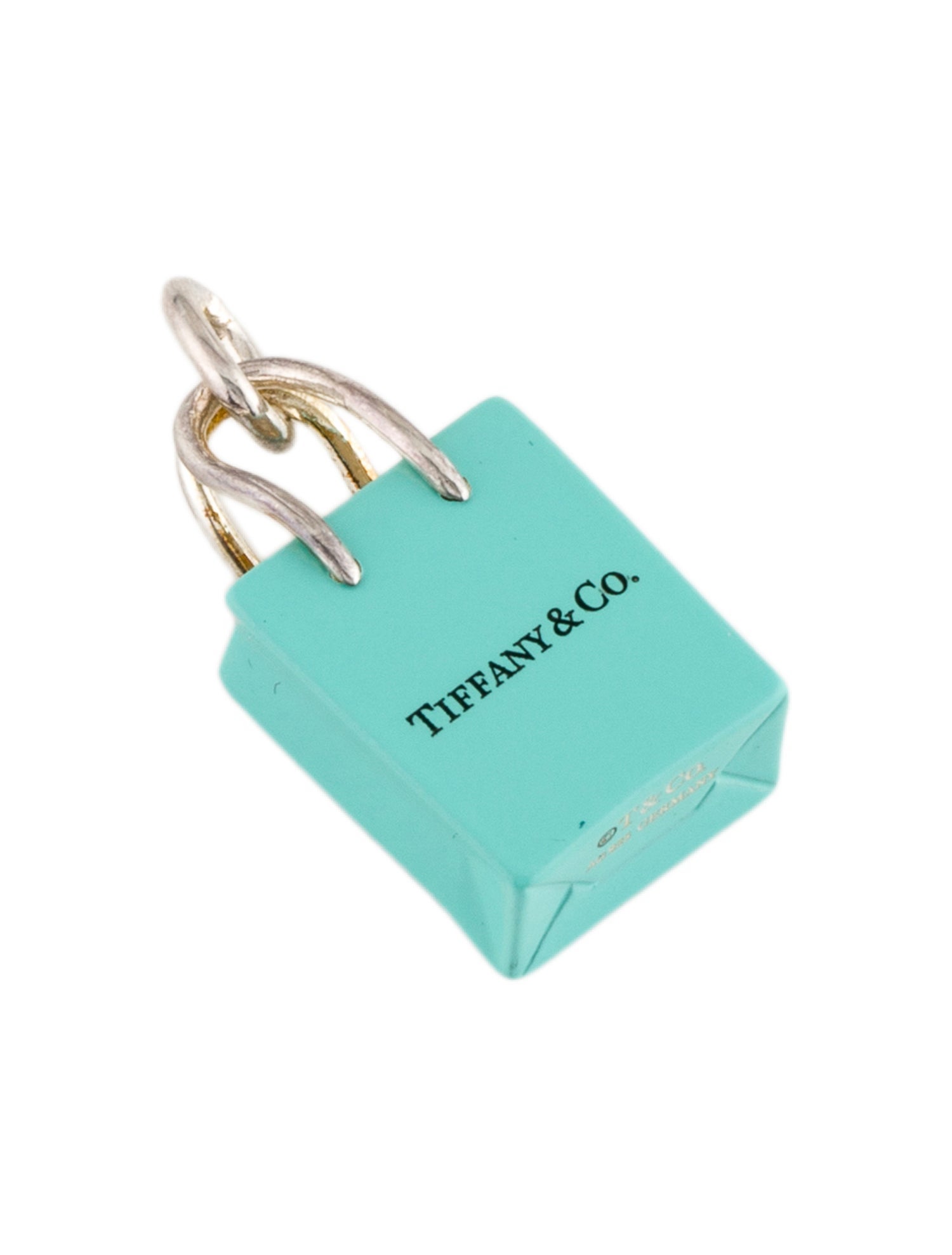 Tiffany & Co. Enamel Shopping Bag Charm - Black, Sterling Silver ...