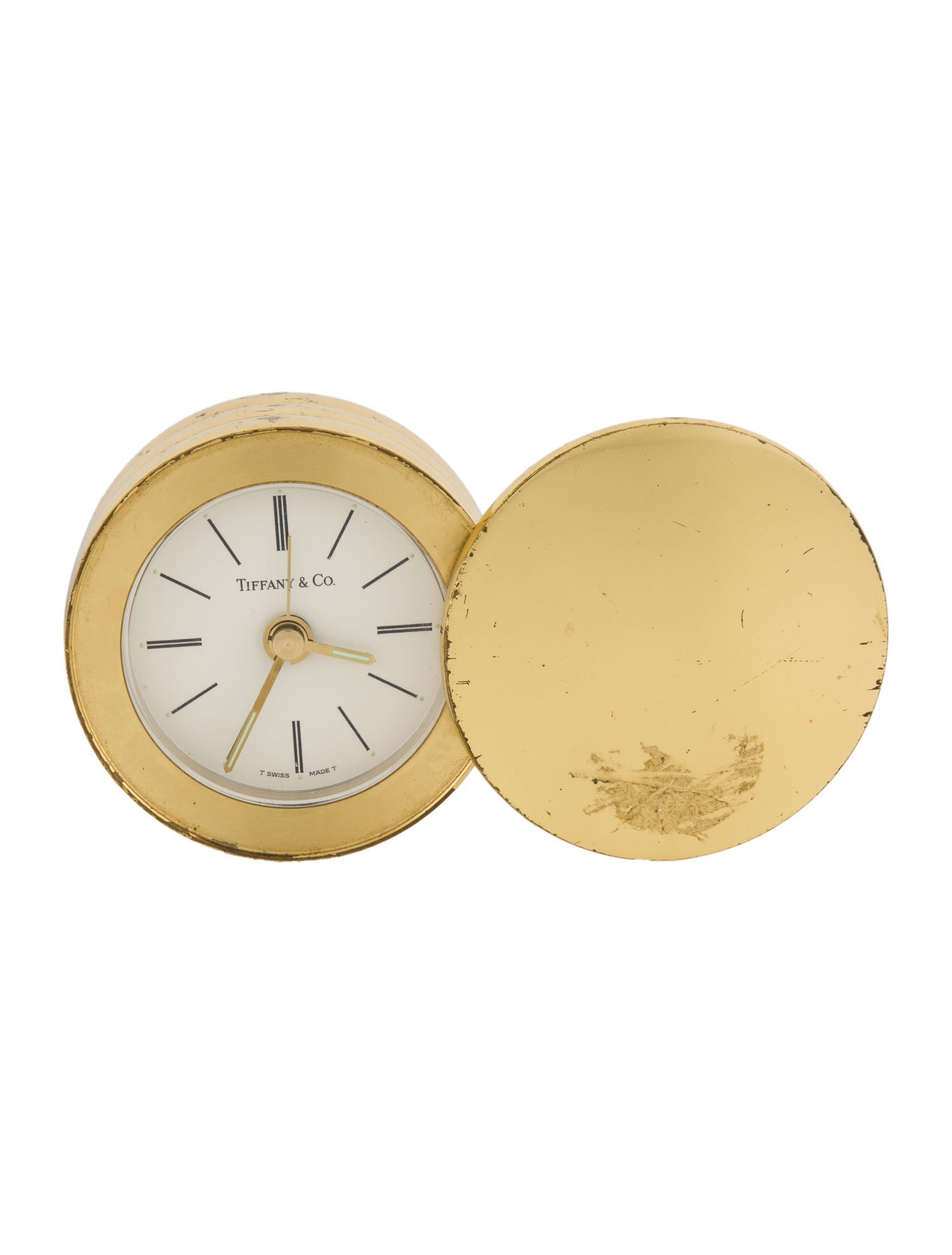 Tiffany & Co. Swivel Travel Alarm Clock - Gold Decorative Accents ...