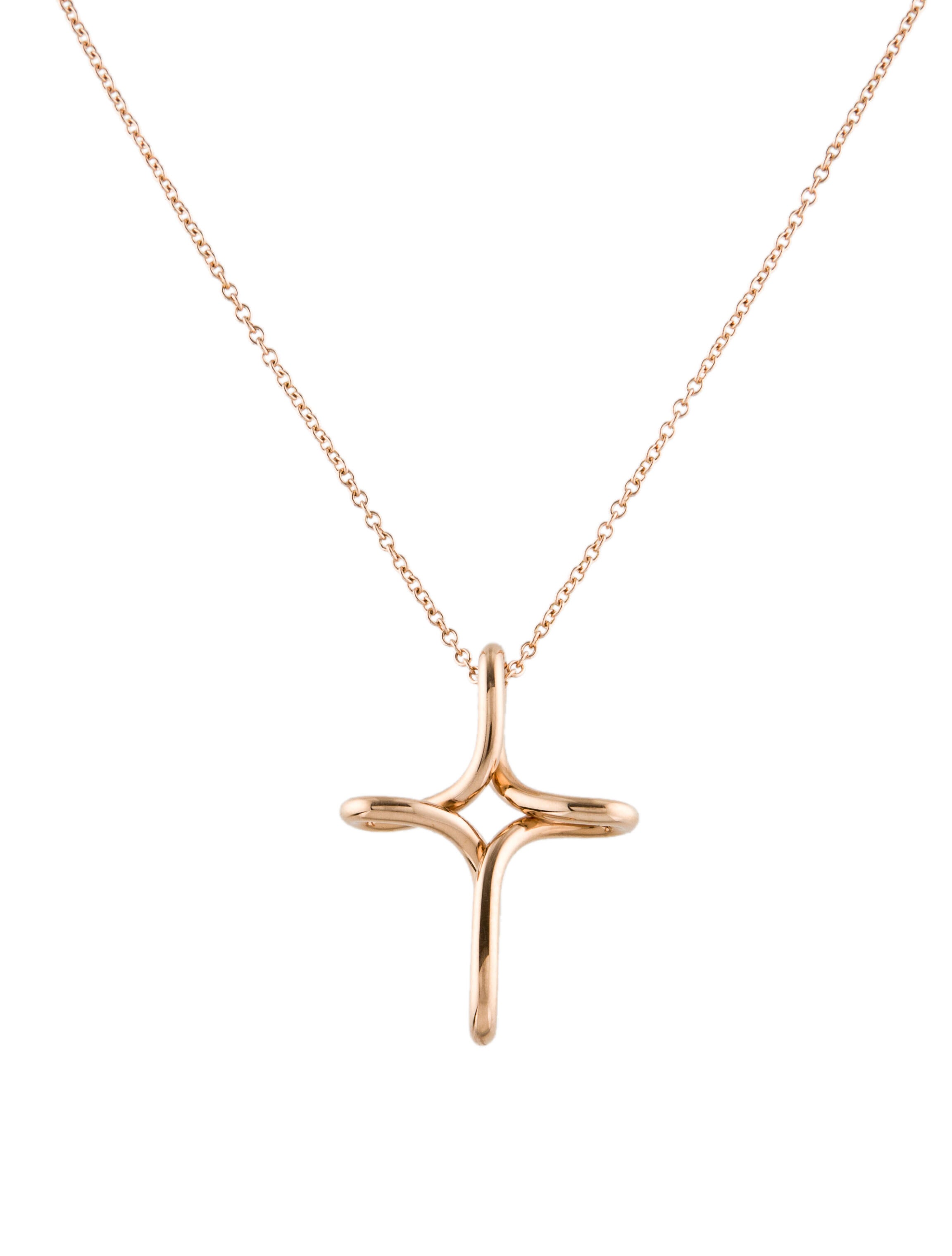 Tiffany & Co. 18K Infinity Cross Pendant - 18K Rose Gold Pendant ...