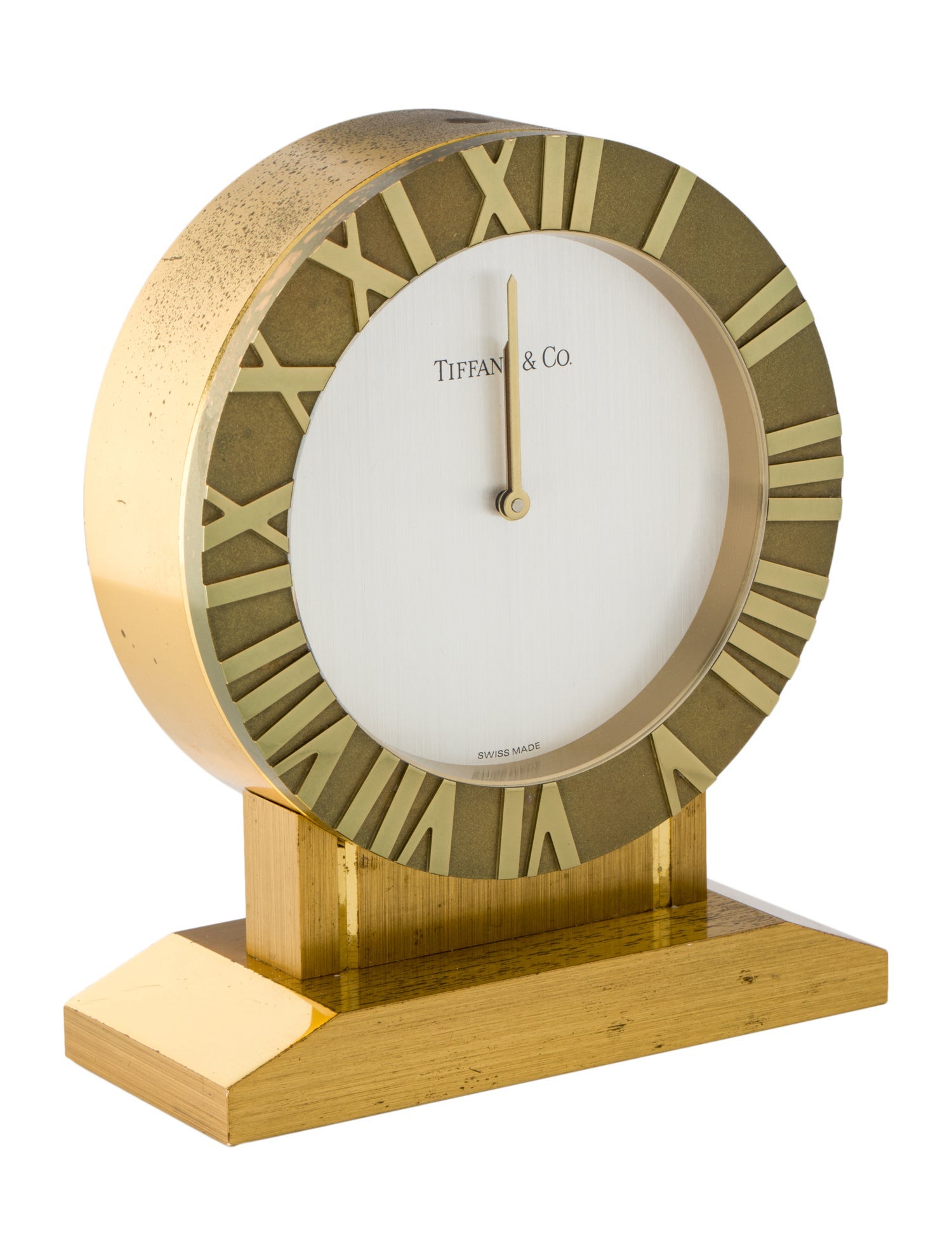 Tiffany & Co. Atlas Desk Clock - Gold Decorative Accents, Decor ...