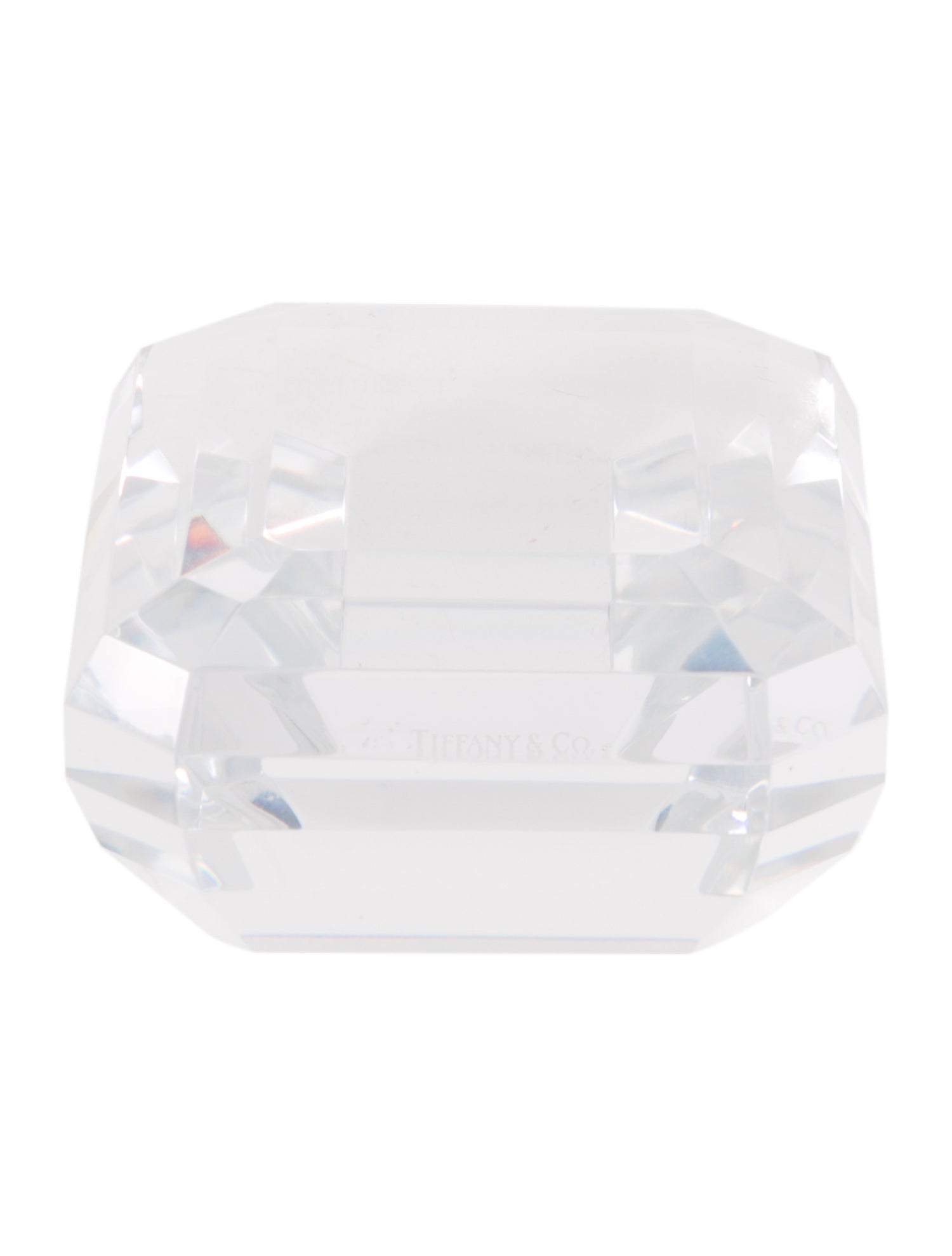 Tiffany & Co. Emerald-Cut Crystal Paperweight - Clear Decorative ...