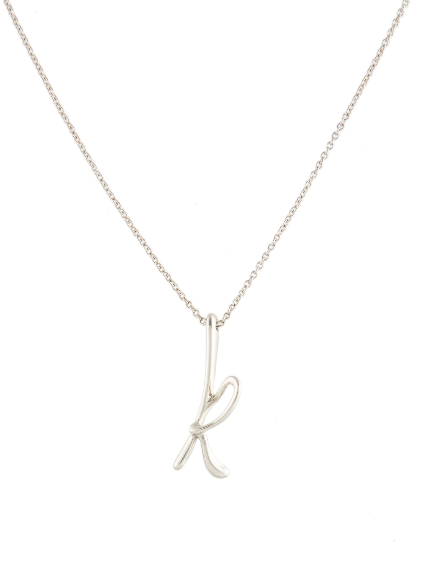 Tiffany & Co. Alphabet Letter K Pendant Necklace - Sterling Silver ...