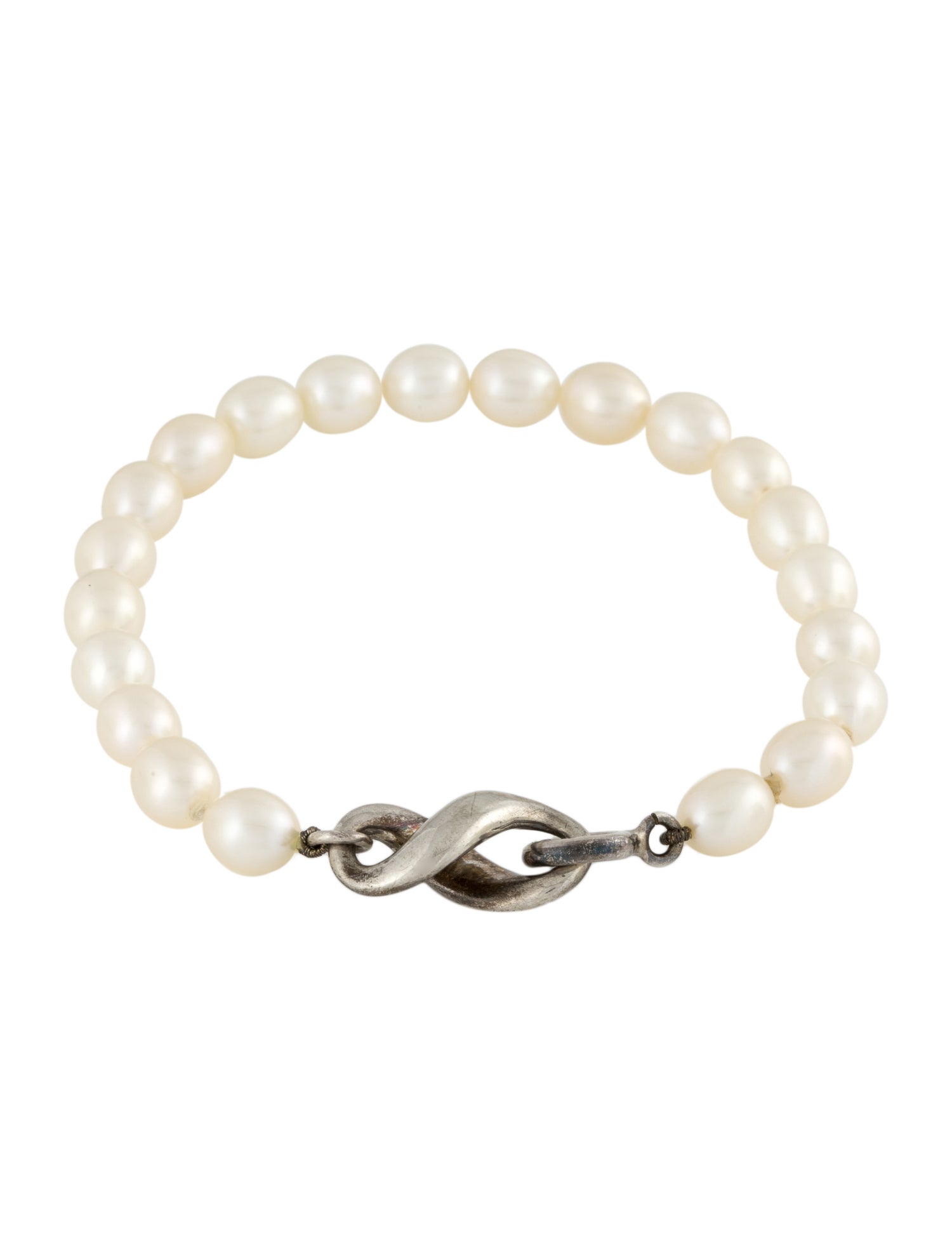 Tiffany & Co. Vintage Pearl Infinity Bead Bracelet - Sterling Silver ...