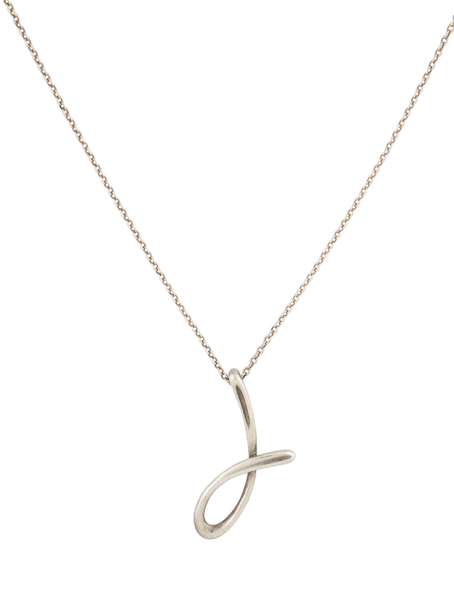 Tiffany & Co. Vintage Elsa Peretti® Letter 'J' Pendant Necklace ...