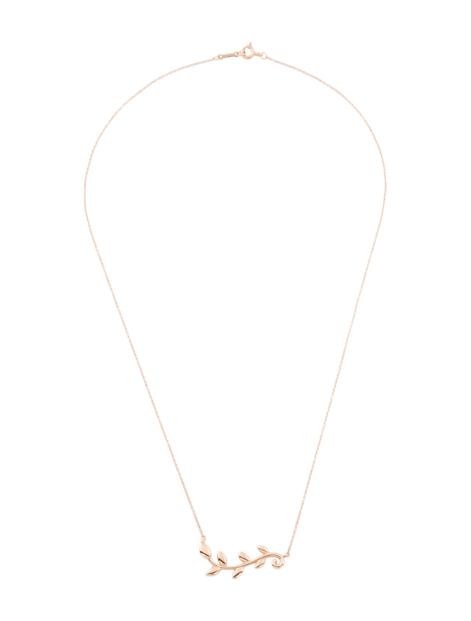 Tiffany & Co. 18K Olive Leaf Vine Pendant Necklace - 18K Rose Gold ...