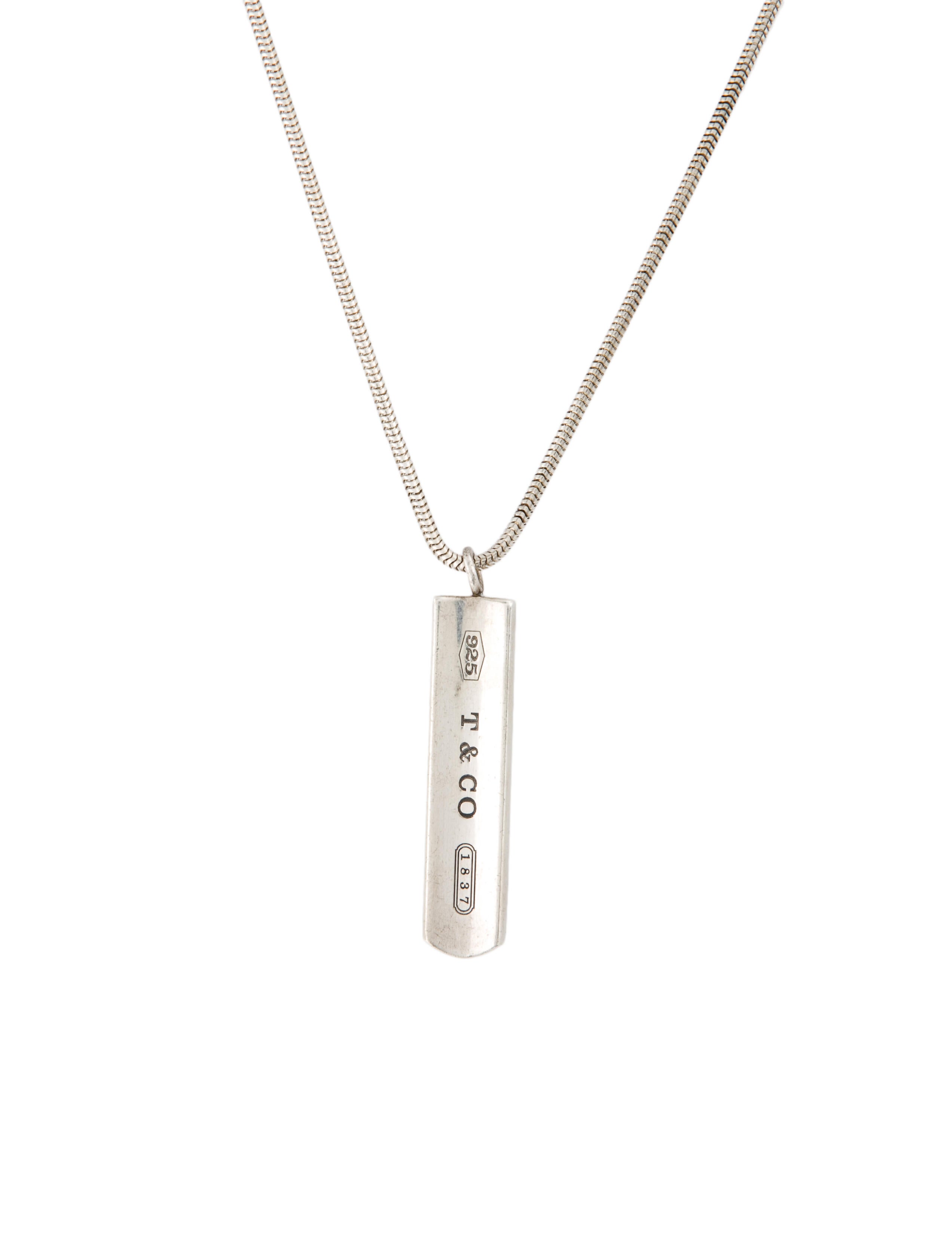 Tiffany & Co. Vintage 1837 Bar Pendant Necklace - Sterling Silver ...