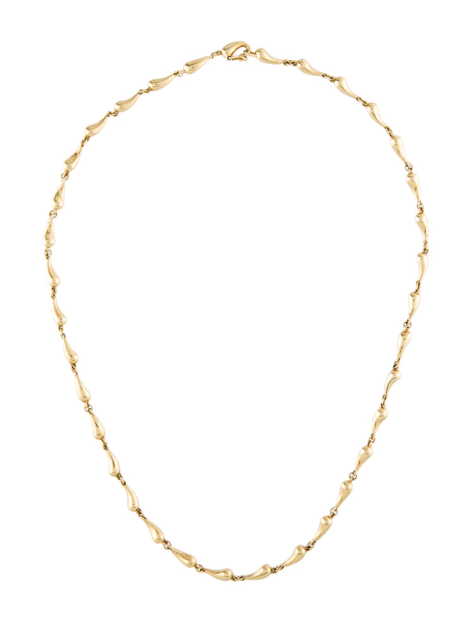 Tiffany & Co. 18K Continuous Teardrop Necklace - 18K Yellow Gold Collar ...