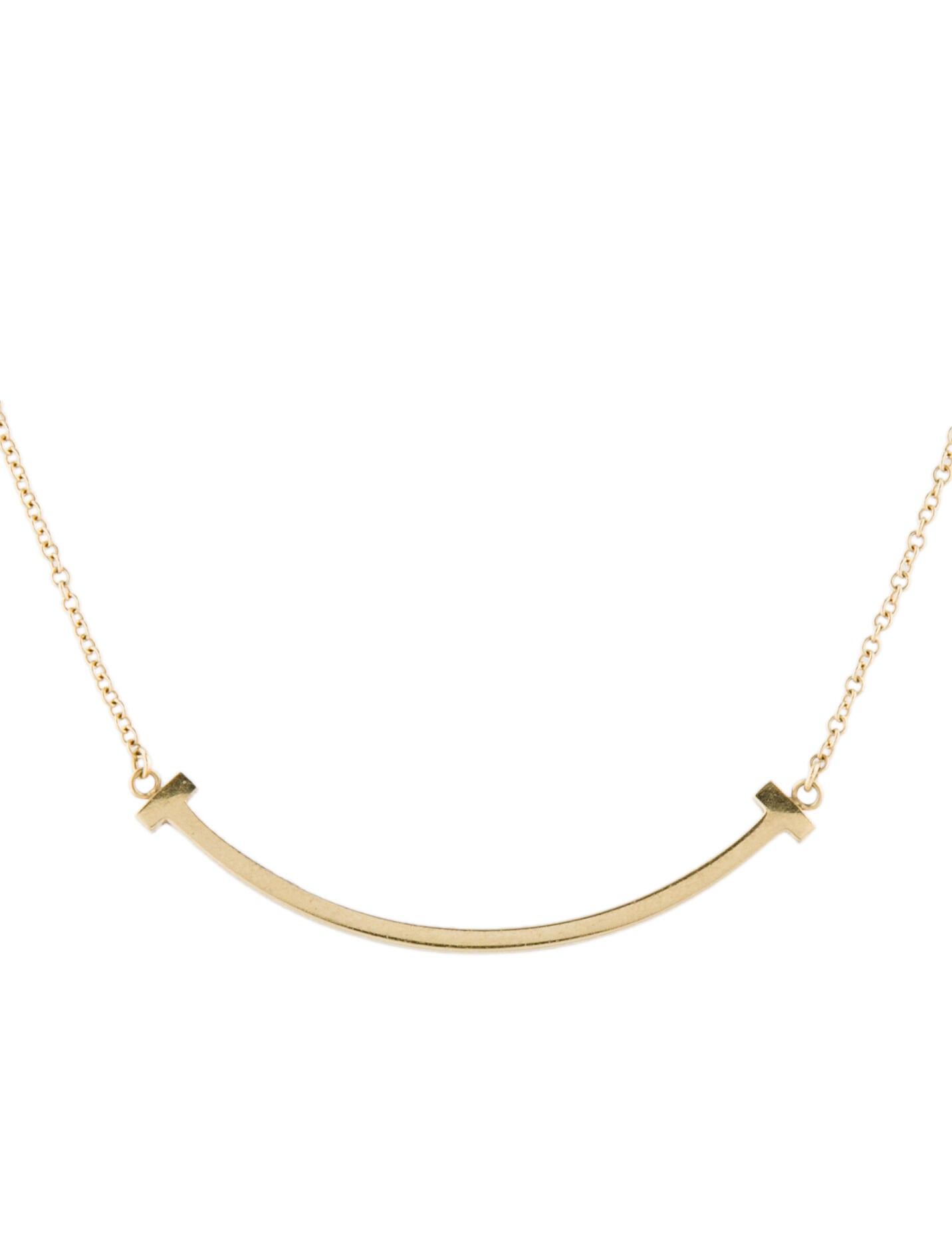 Tiffany & Co. 18K T Smile Pendant Necklace - Pendant Necklace ...