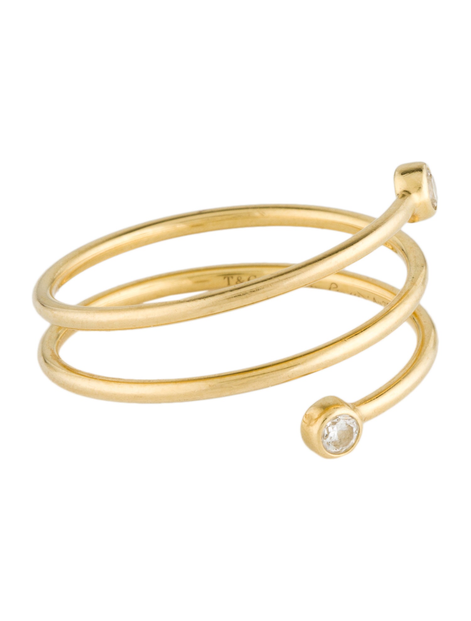 Tiffany & Co. Elsa Peretti 18K Diamond Hoop Ring - 18K Yellow Gold Band ...