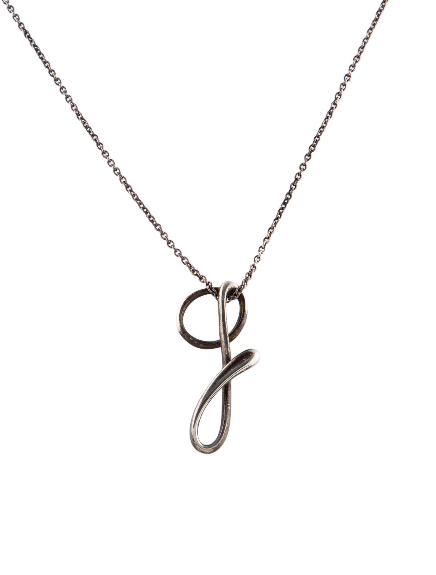 Tiffany & Co. Letter 'G' Pendant Necklace - Sterling Silver Pendant ...