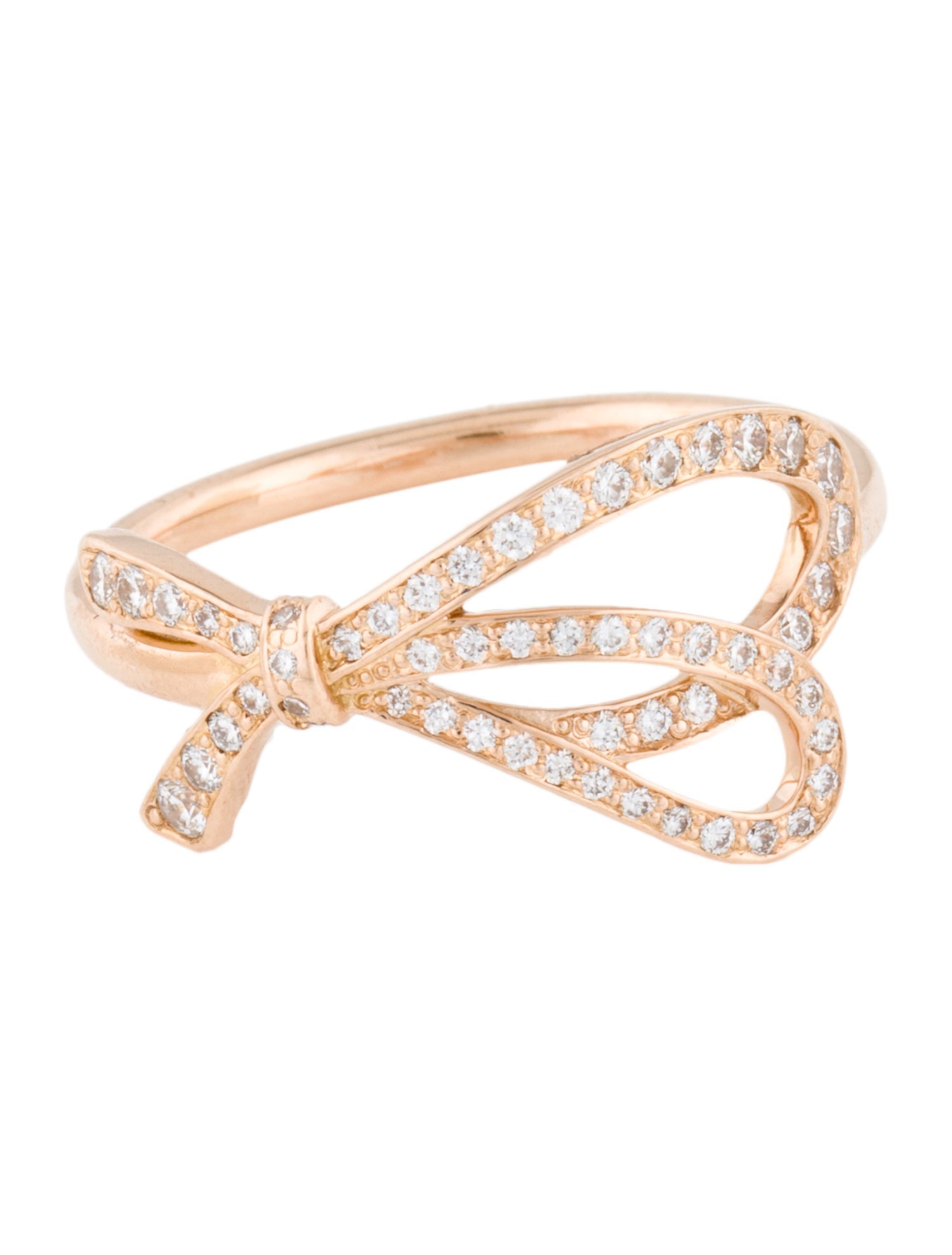 Tiffany & Co. 18K Diamond Bow Cocktail Ring - 18K Rose Gold Cocktail ...