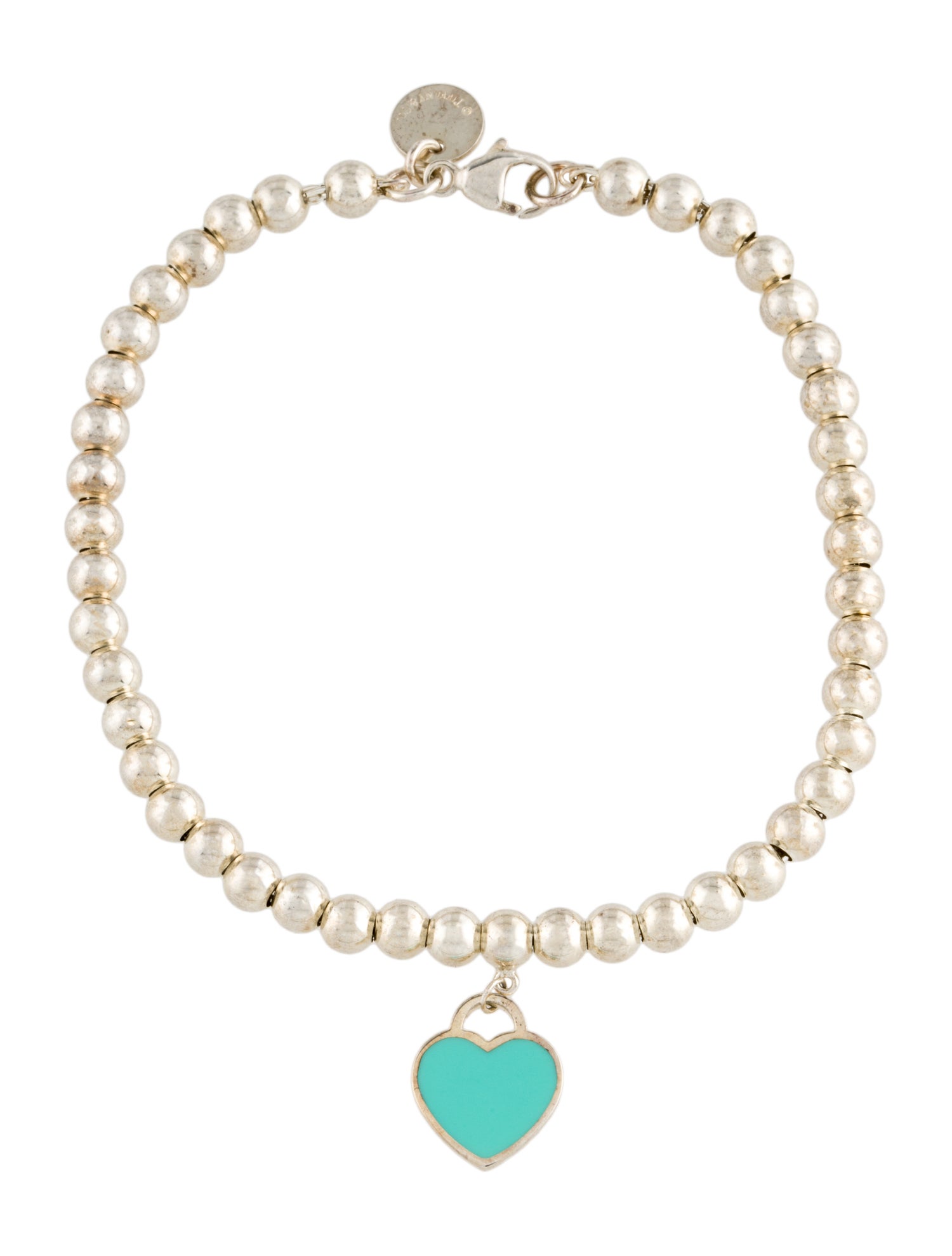 Tiffany & Co. Enamel Heart Tag Return to Tiffany Bead Bracelet ...