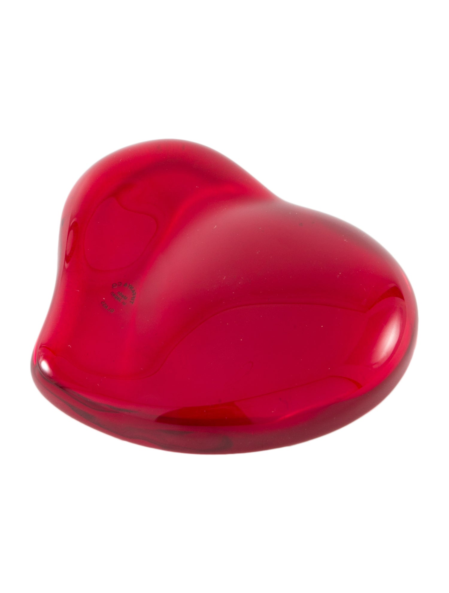 Tiffany & Co. Elsa Peretti Crystal Heart Paperweight - Red Decorative ...
