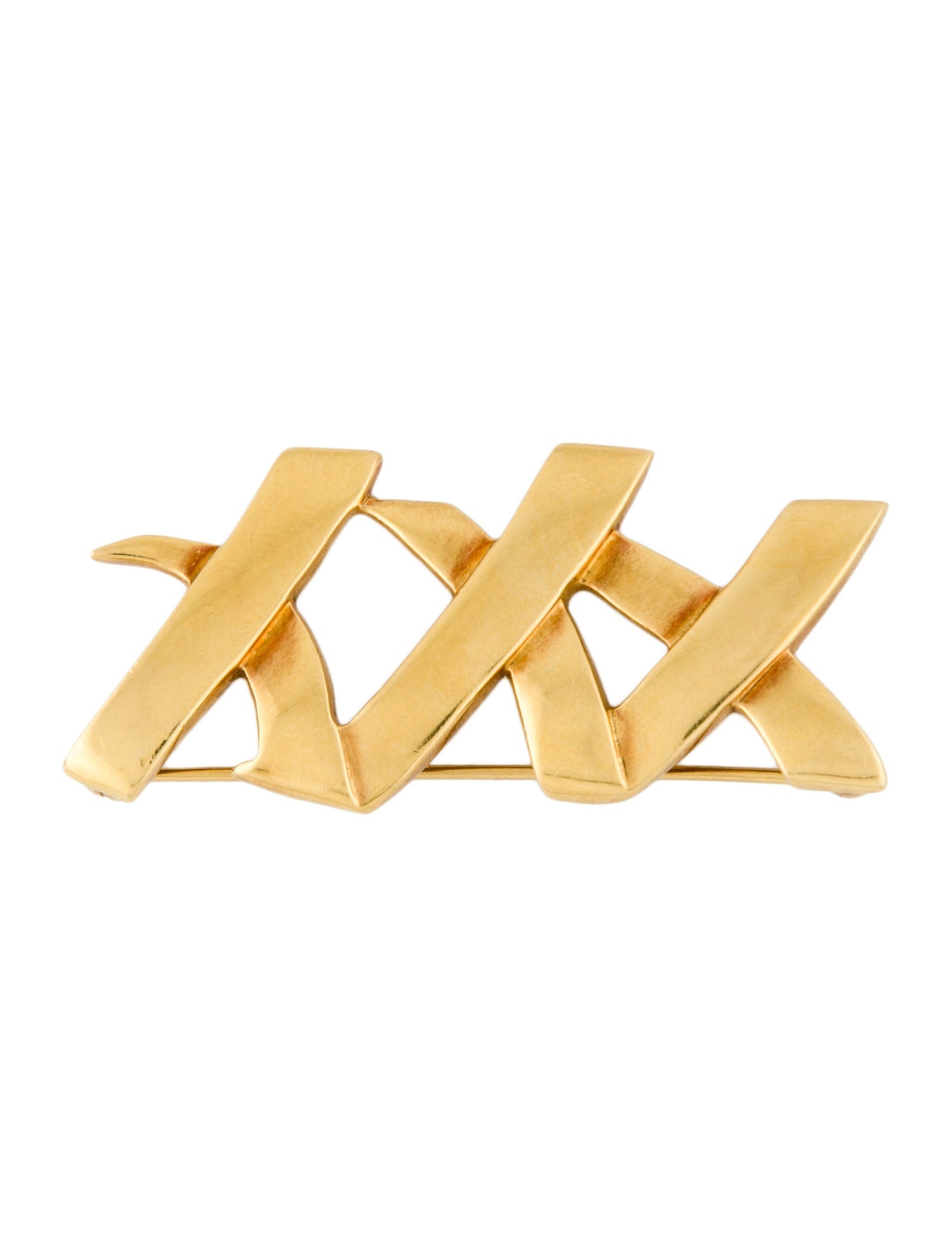 Tiffany & Co. Vintage 18K Three X Brooch - 18K Yellow Gold Pin ...