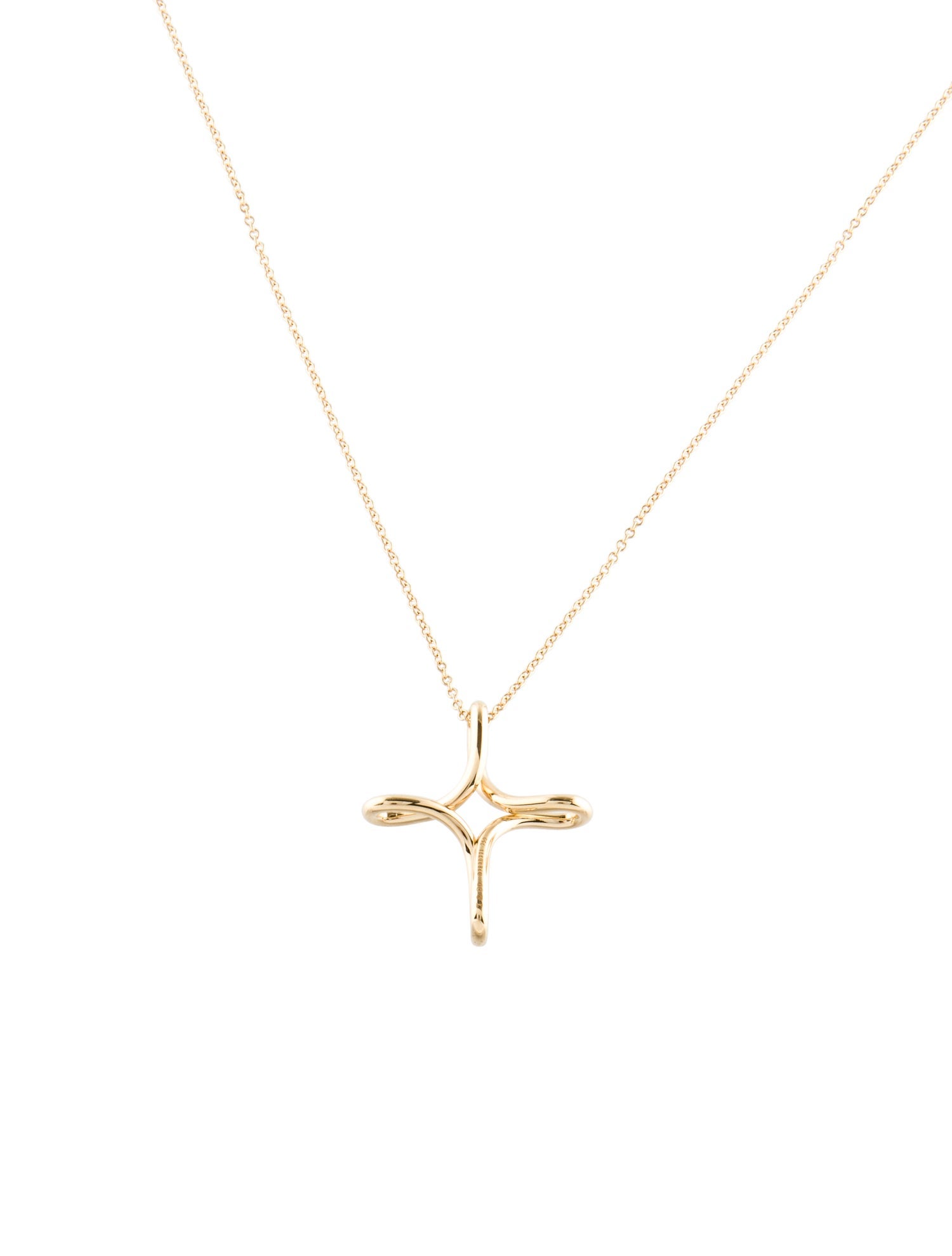 Tiffany & Co. 18K Infinity Cross Pendant Necklace - 18K Yellow Gold ...