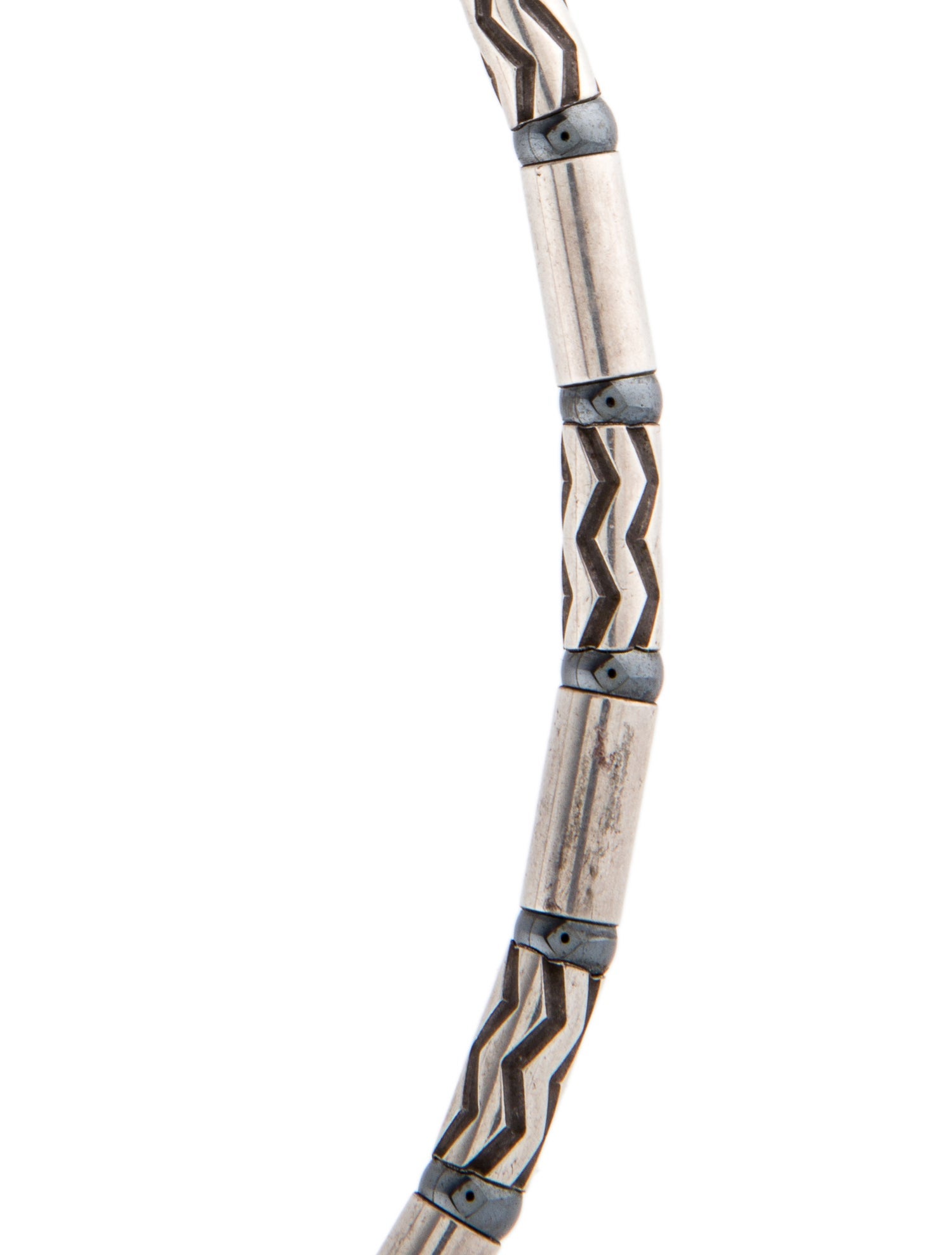 Tiffany & Co. Hematite Aztec Zig Zag Chain Necklace - Sterling Silver ...