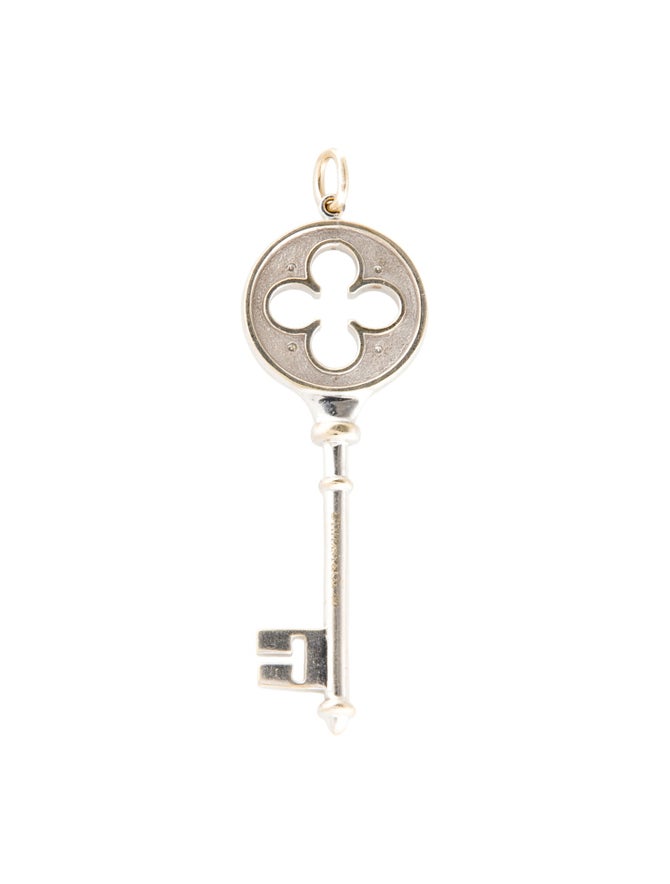 Tiffany & Co. 18K Diamond Clover Key Pendant - Rhodium-Plated 18K White ...